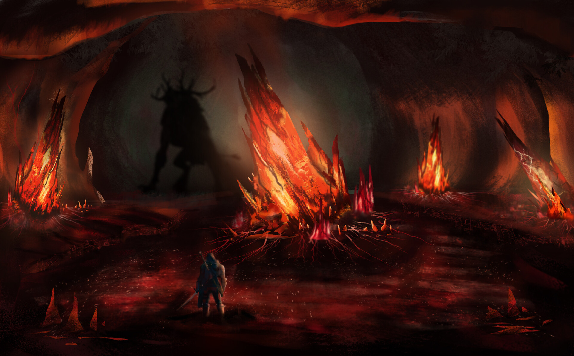 ArtStation - The red cave hunting