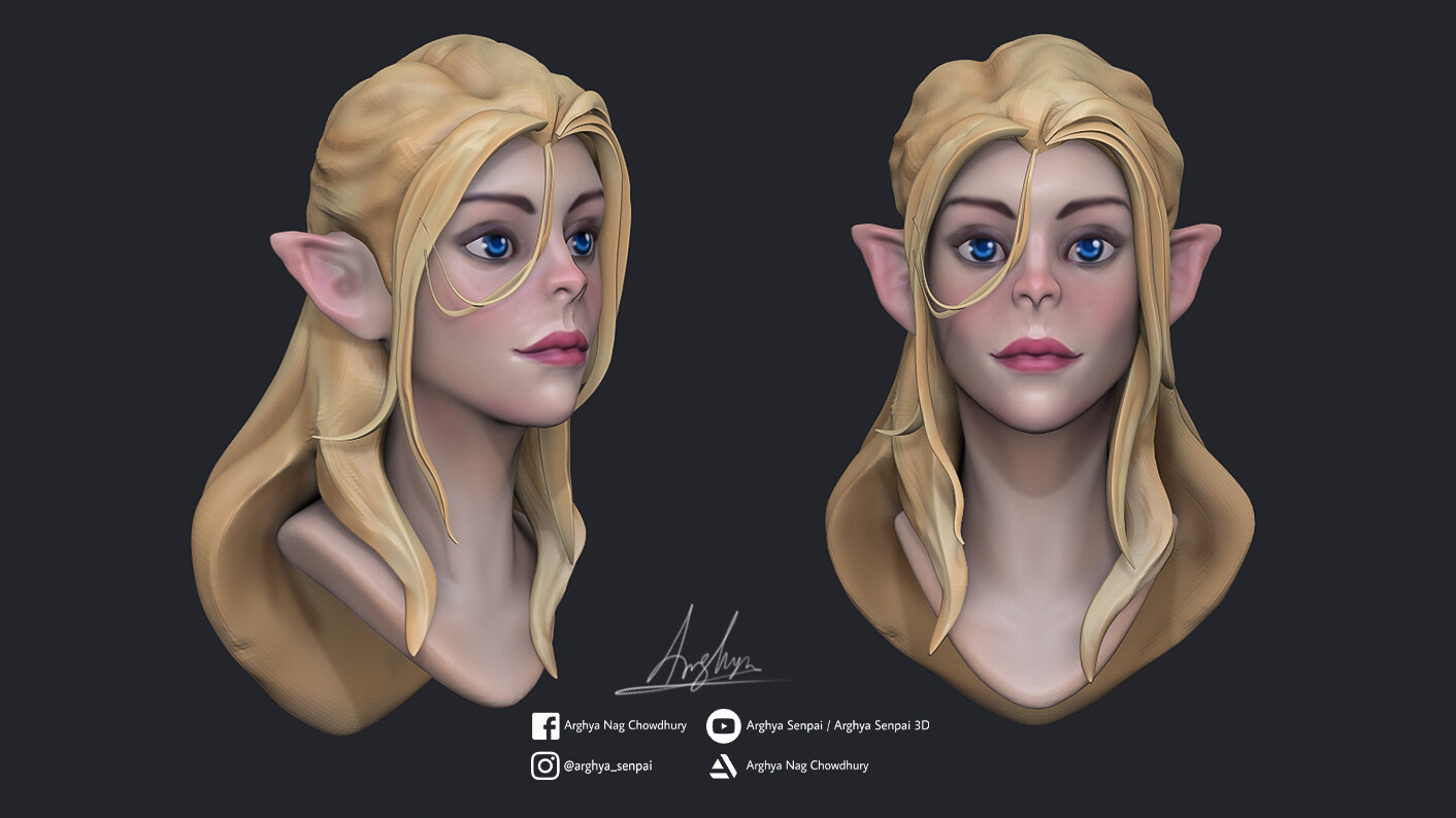 ArtStation - Elf Face sculpting