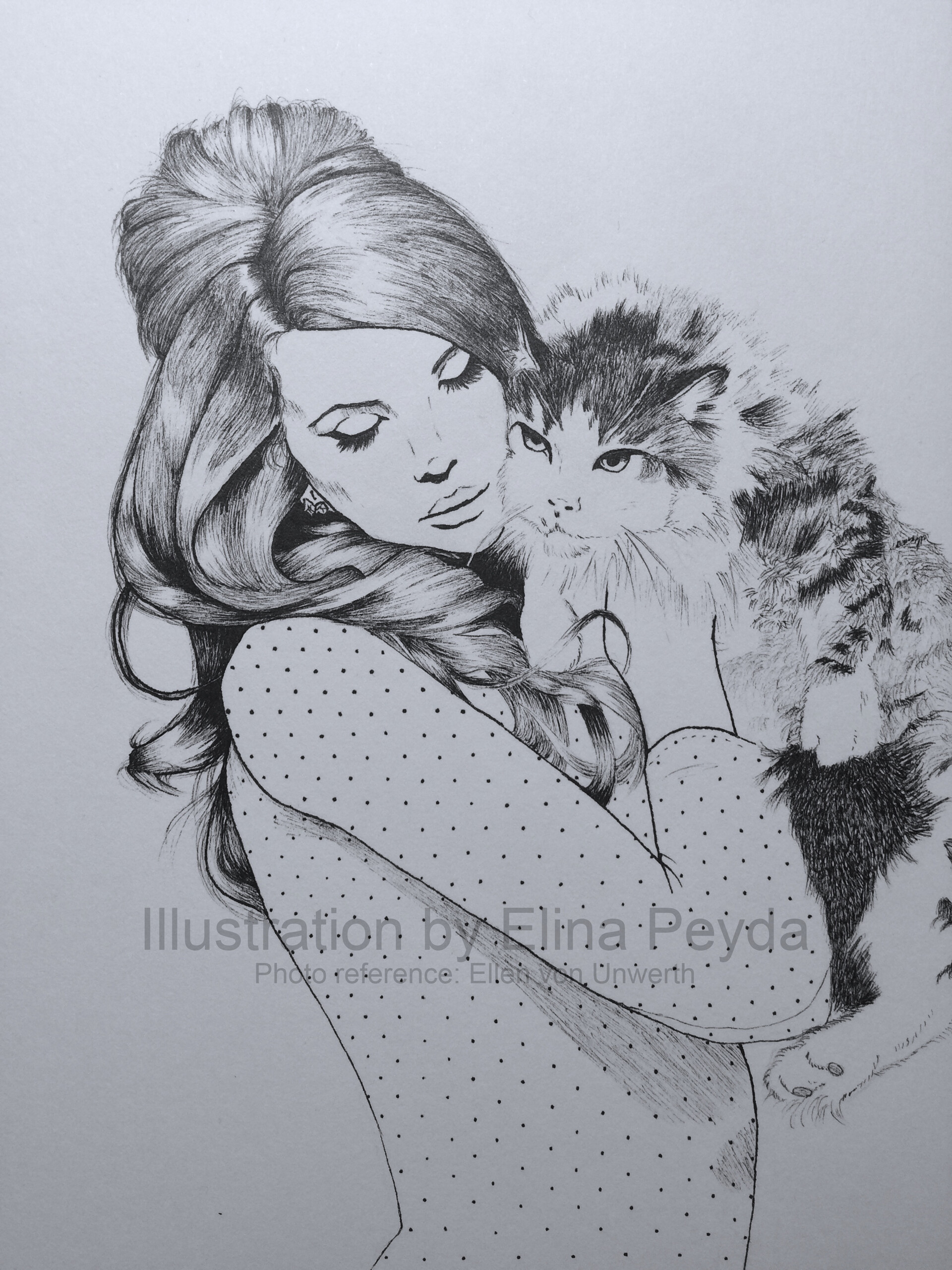 ArtStation - Lana Del Rey with cat