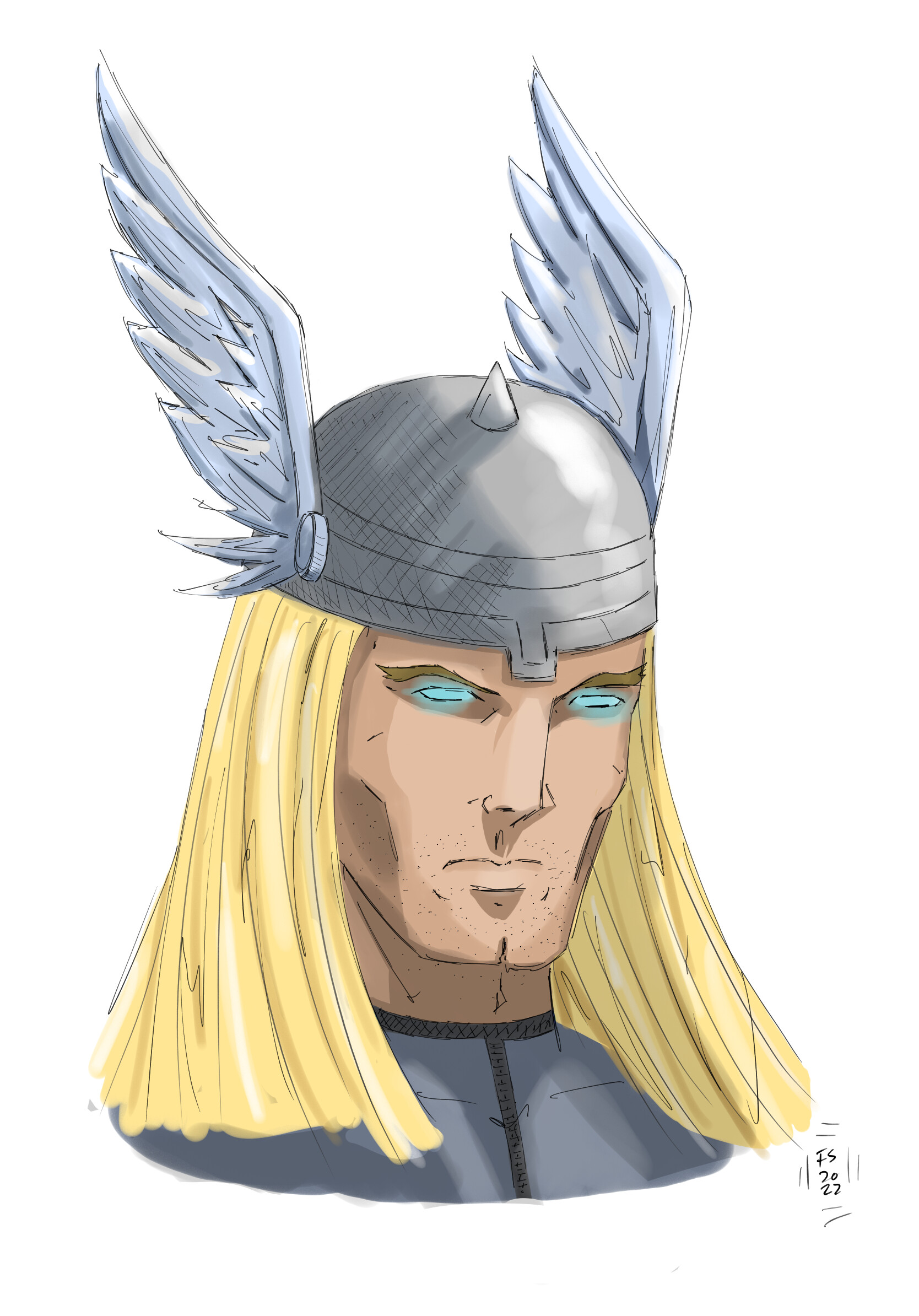 ArtStation - Thor head sketch