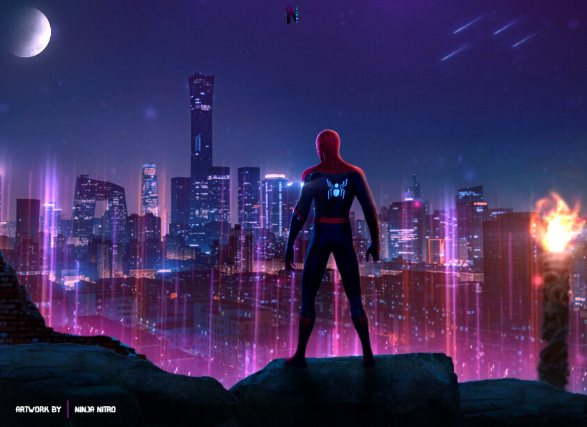 ArtStation - Spiderman neon edit