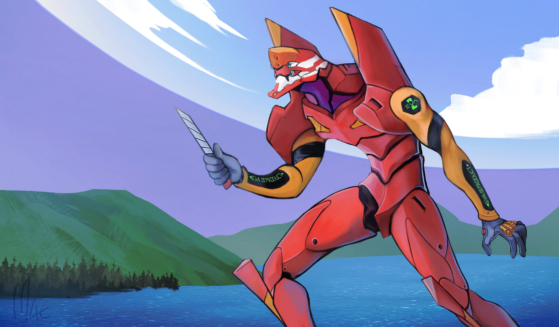 ArtStation - Evangelion - Eva 02 Fanart