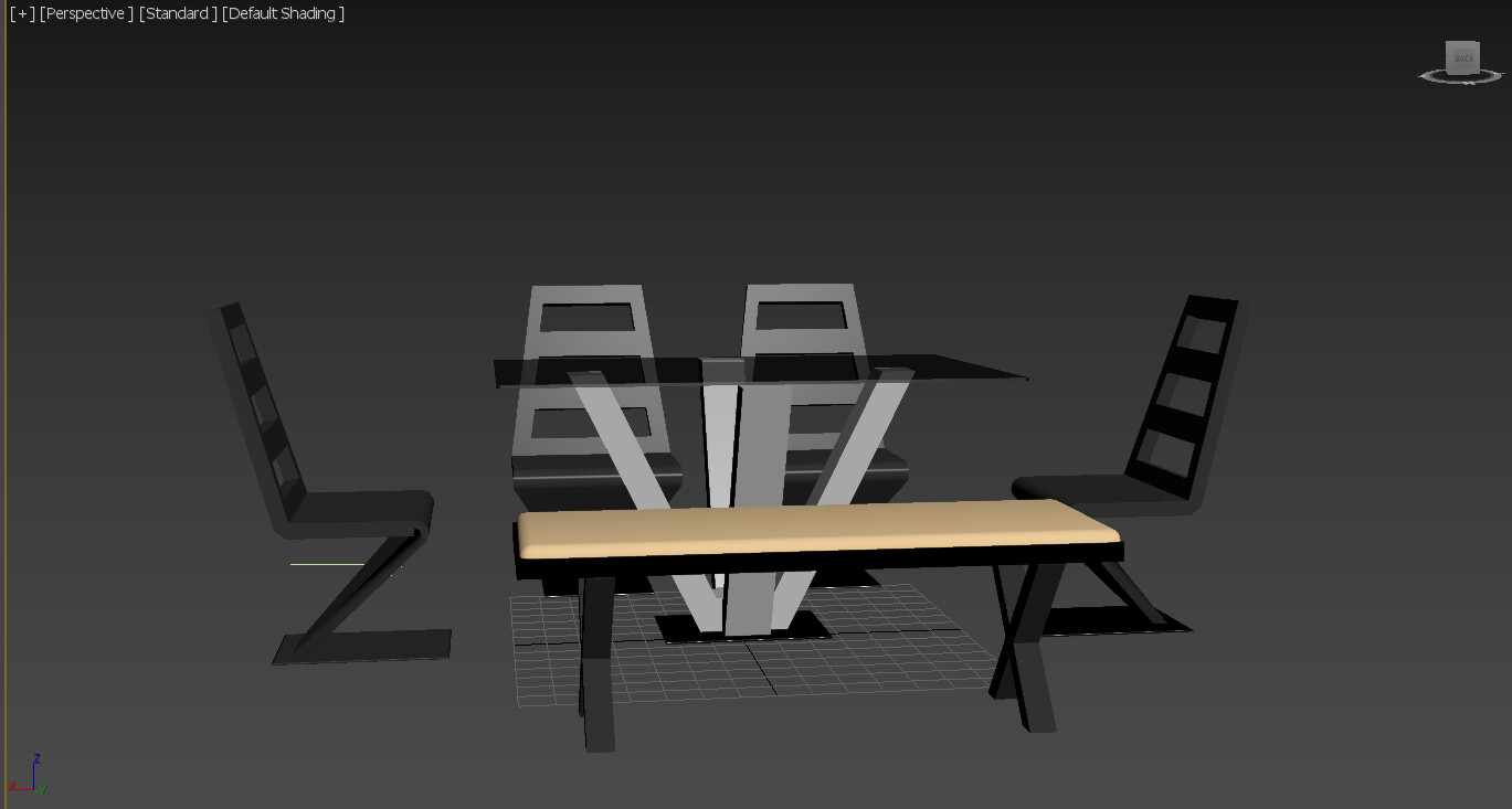 ArtStation - 3D Model of a Dining Table and the Associated Dining Set ...
