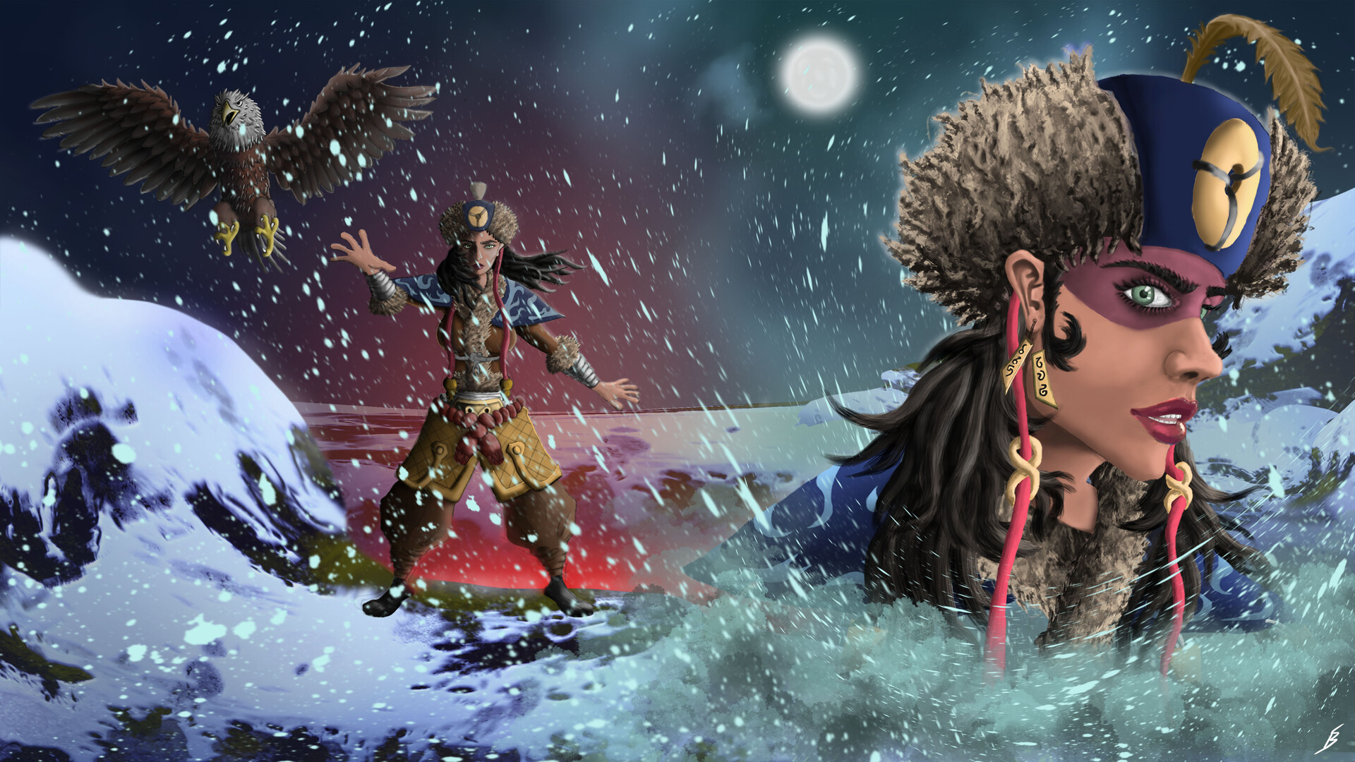 ArtStation - Mongolian Hawk Hunter