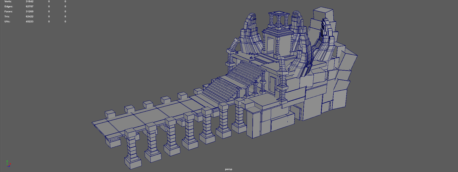 ArtStation - 3D Model of a Low Poly Temple
