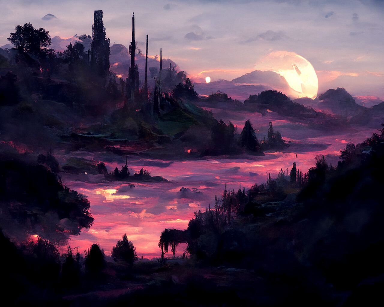 ArtStation - Twilight landscape