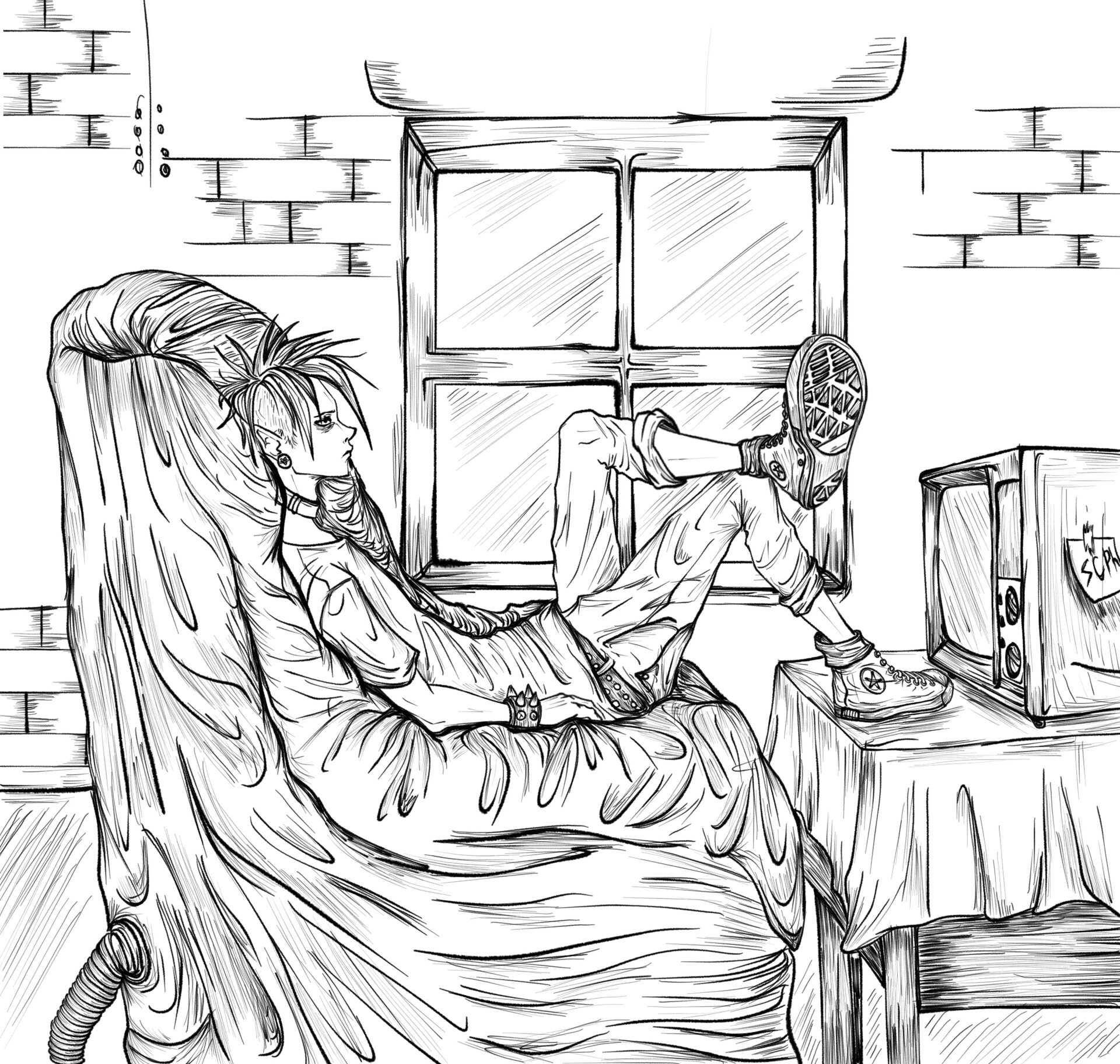 ArtStation - Rodrick Chilling and Watching TV