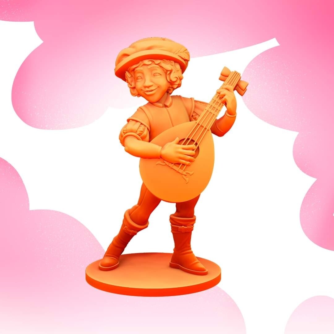 ArtStation - Dustin the little Bard miniature.