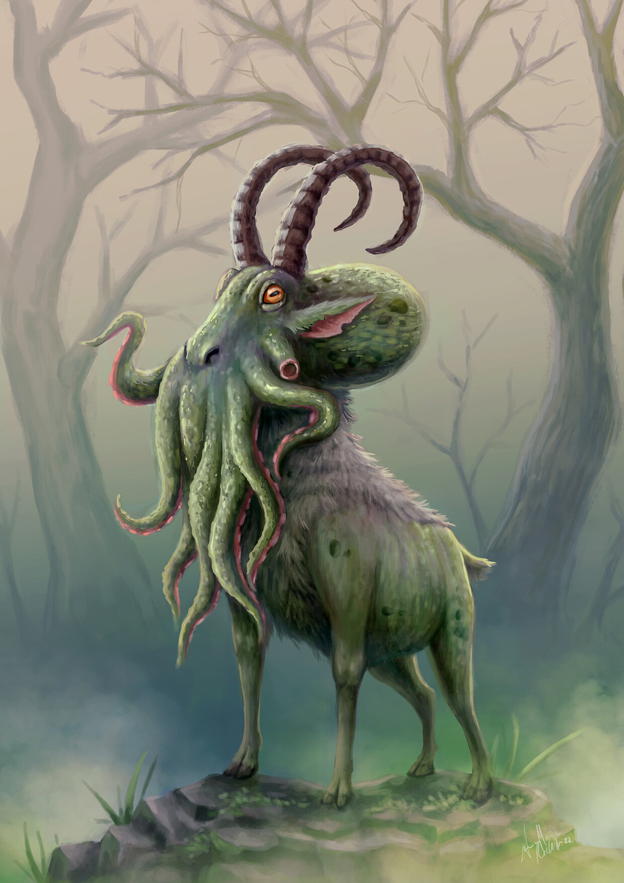 Cthulhu goat by Ann-Marie Rechter : r/ImaginaryBeasts