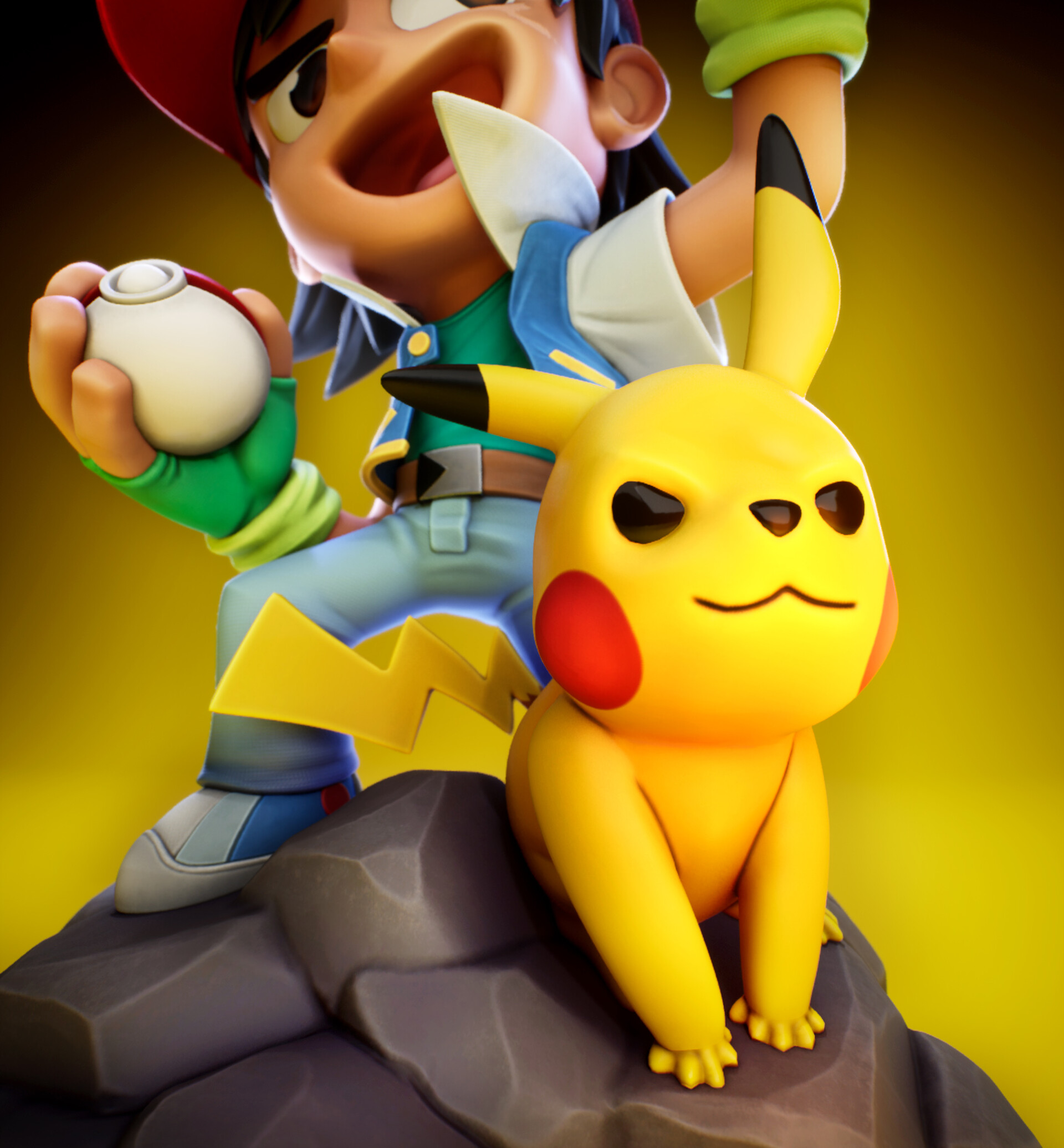 Cesar Manrique - Ash and Pikachu Diorama