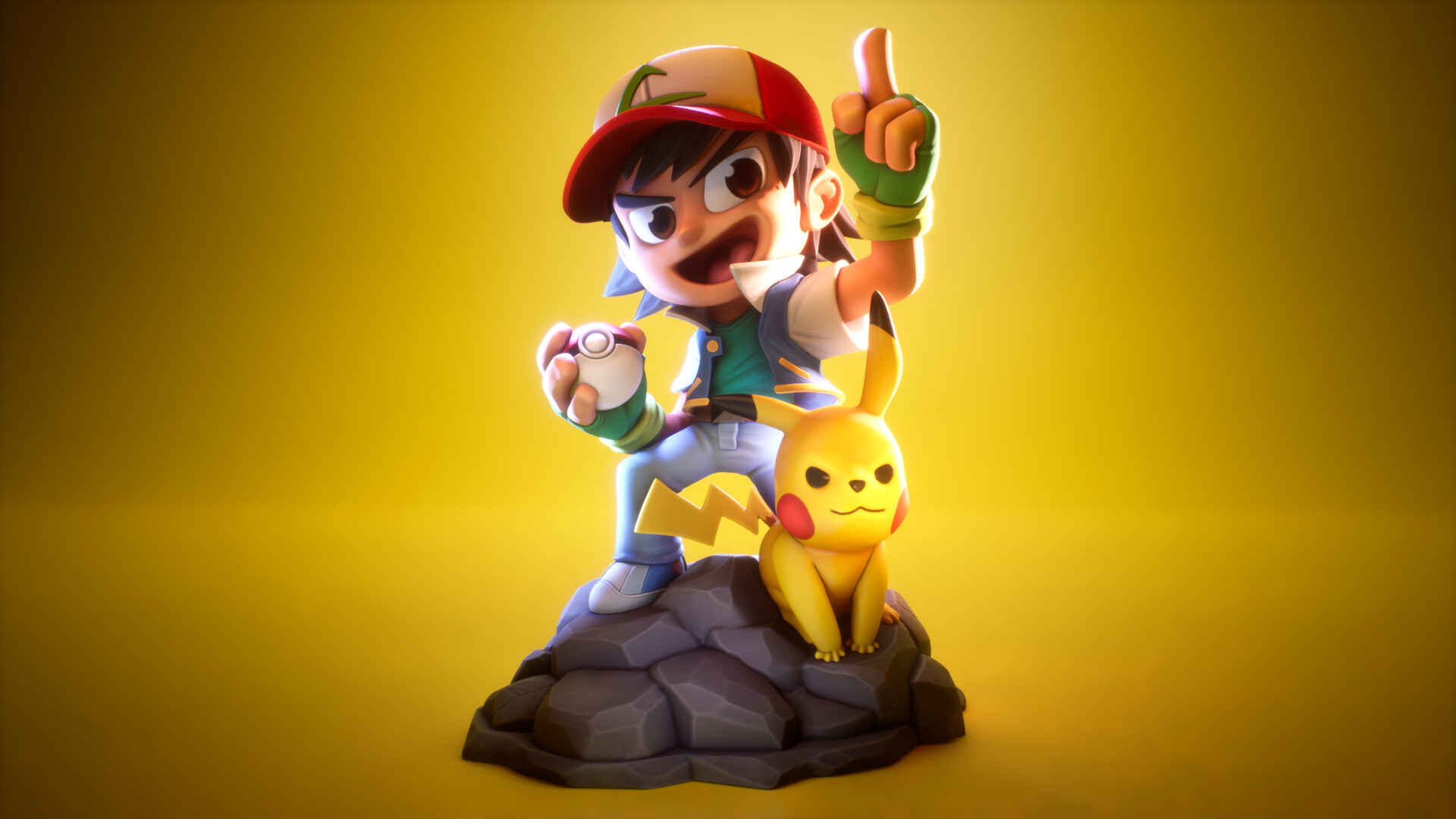 Cesar Manrique - Ash and Pikachu Diorama