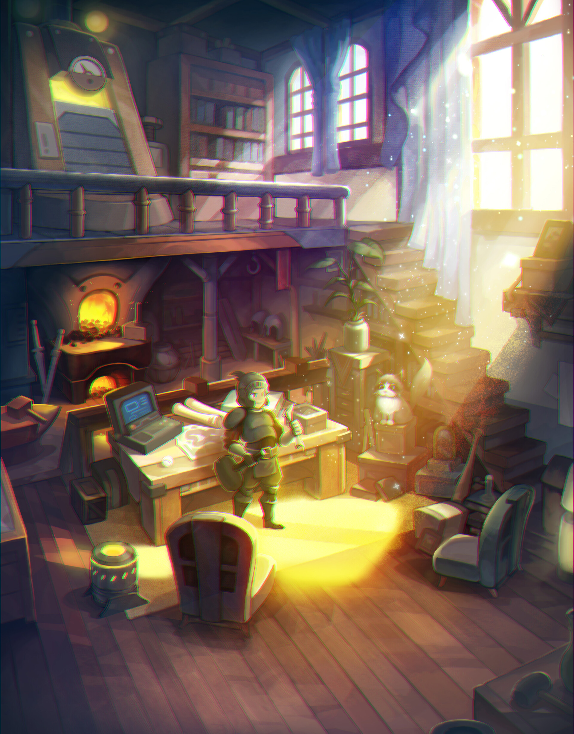 ArtStation - Steampunk blacksmith's shop