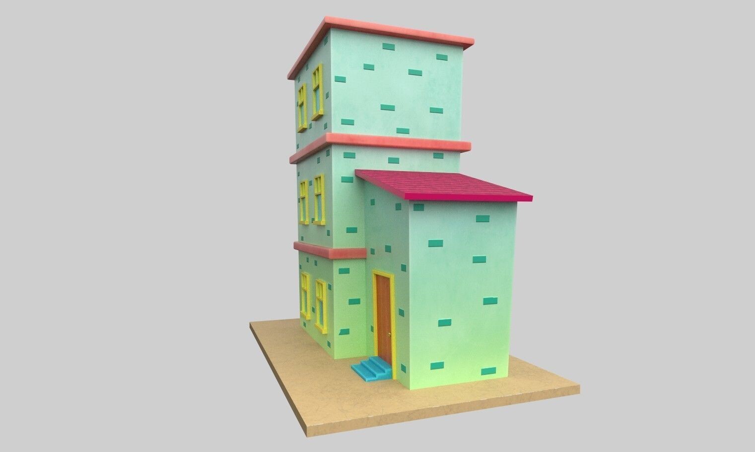 Anindya Roy - 3D Cartoon Building Low-poly Game Ready Model