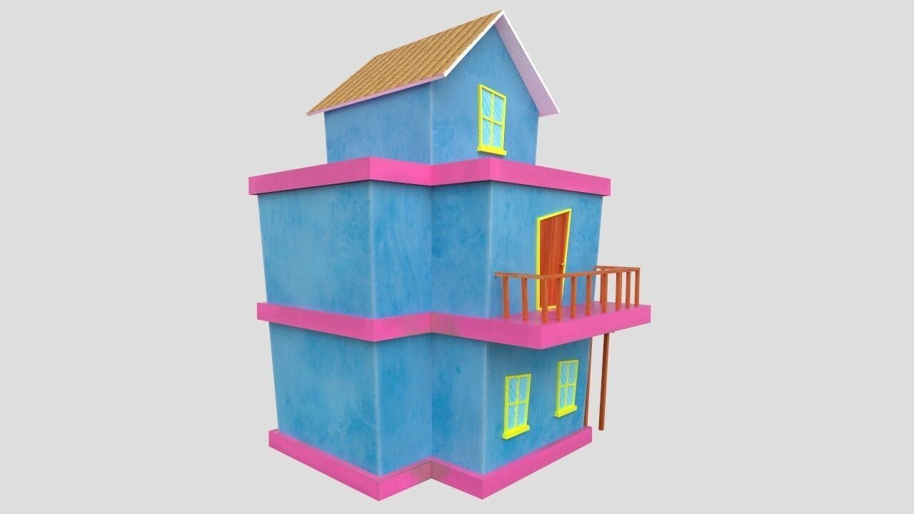 Anindya Roy - 3D Cartoon Building House Low-poly Game ready Model