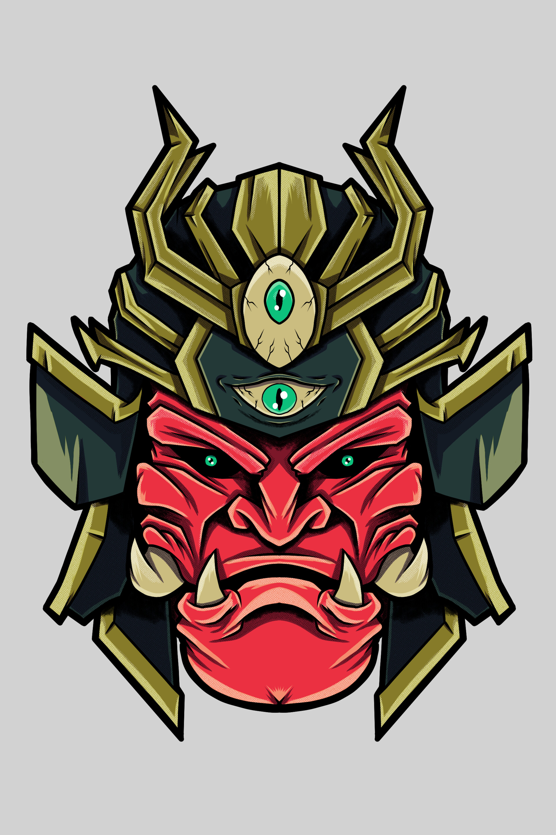 ArtStation - Samurai and spartan skull for t-shirt print