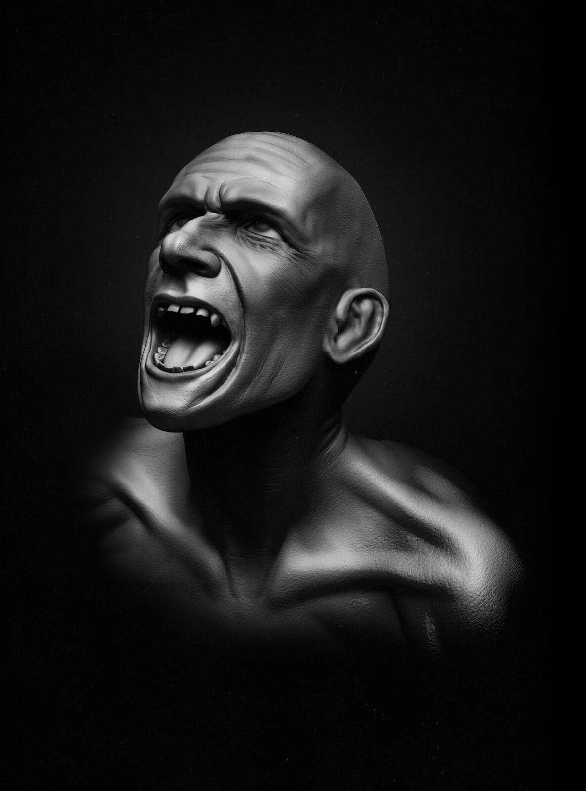ArtStation - Screaming man (Character Bust №4)