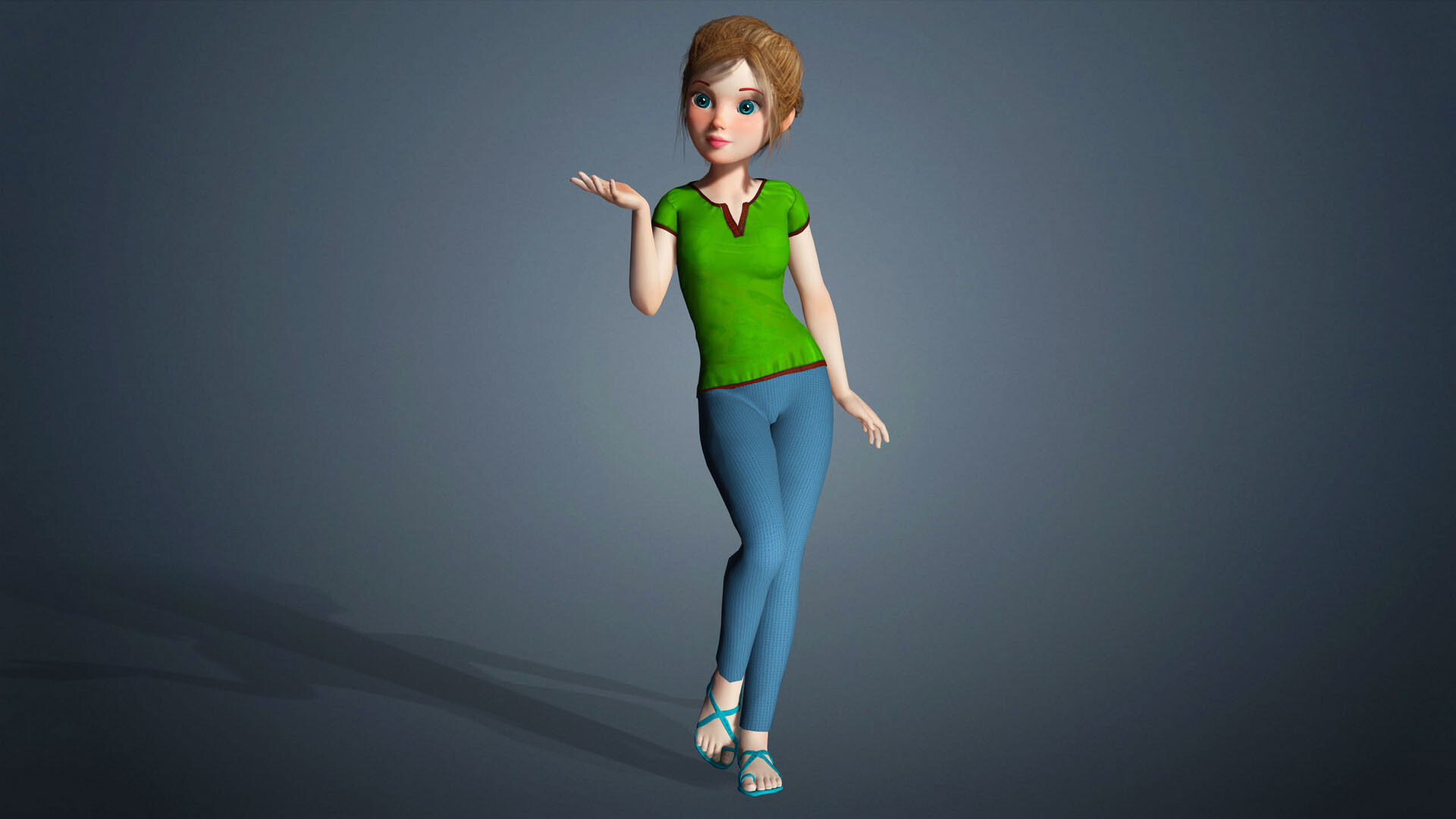 Anindya Roy - 3D Cartoon Woman Stylish Character Rigged Model