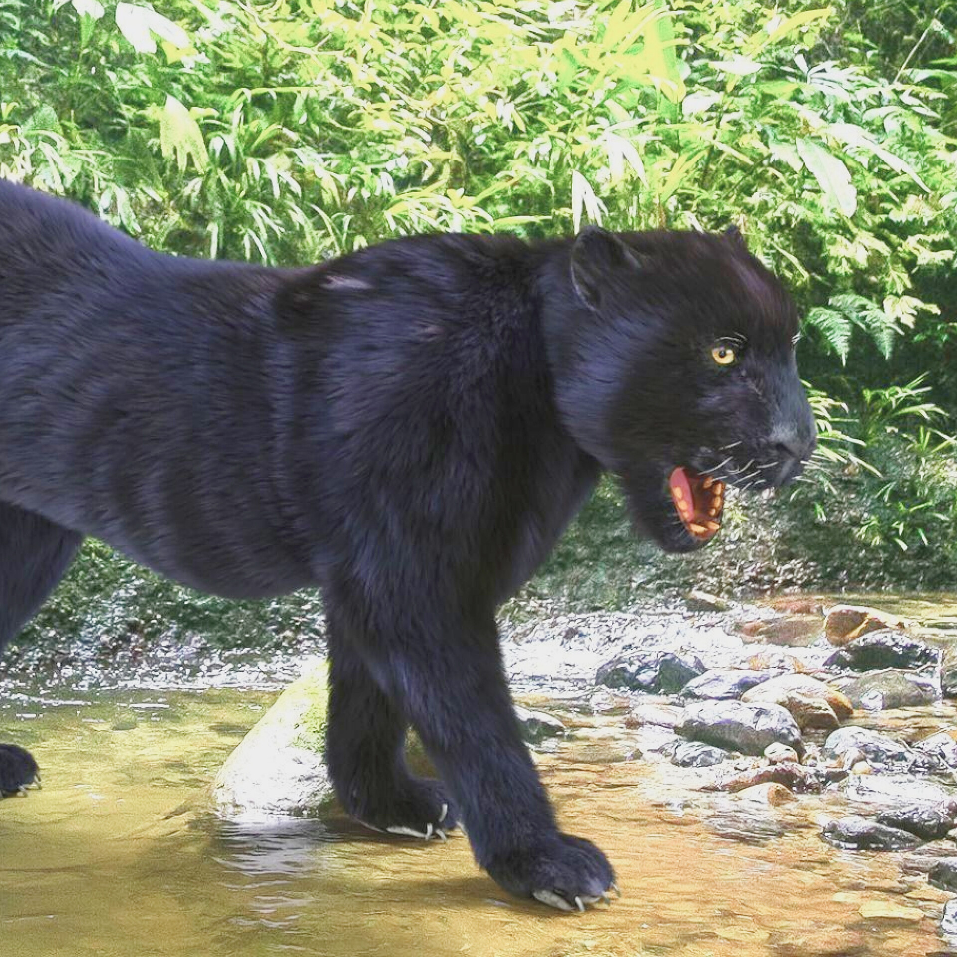 ArtStation - Realistic Fur Black panther Rigged