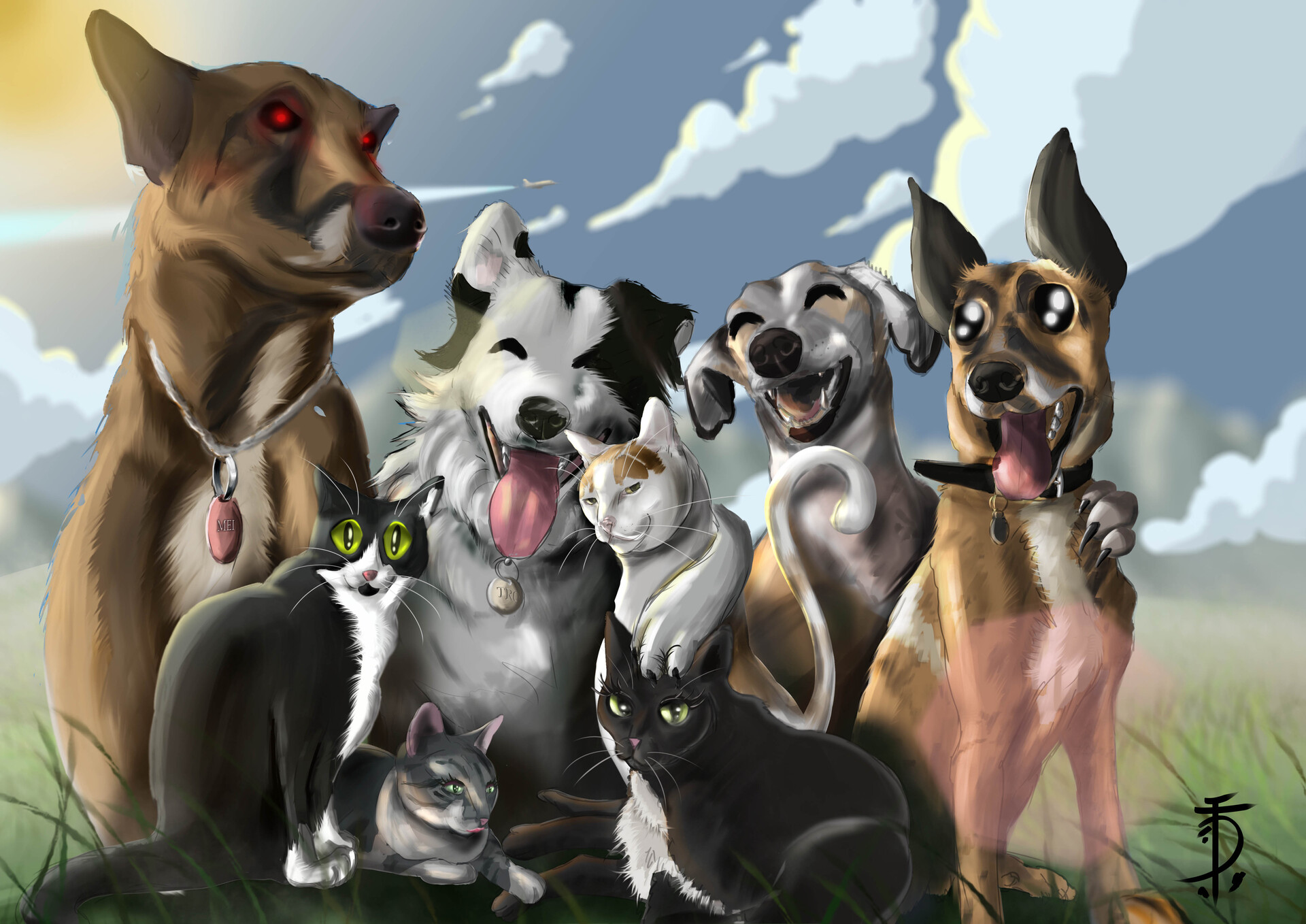 ArtStation - Happy dogs in the world