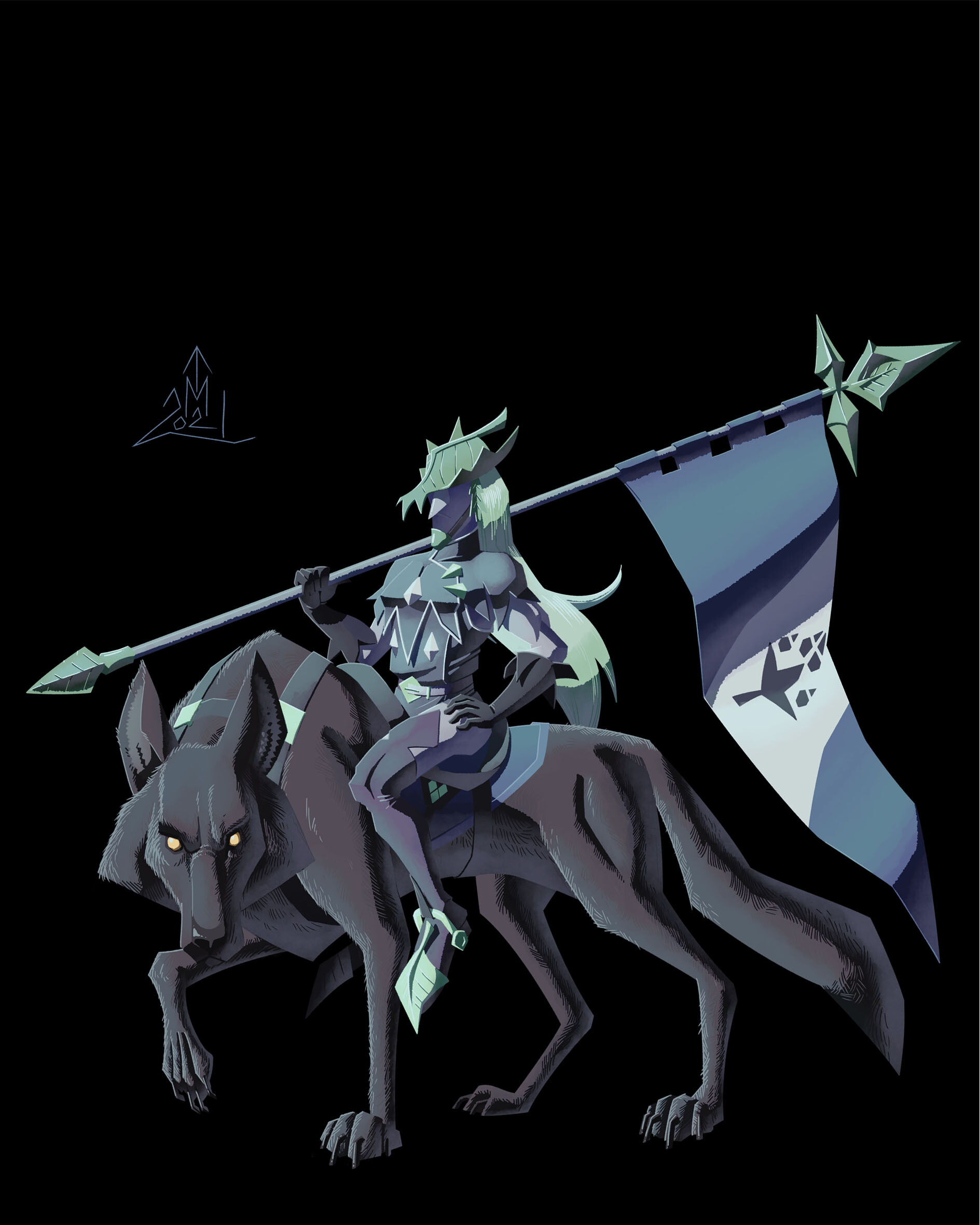 ArtStation - Elven Wolf Rider