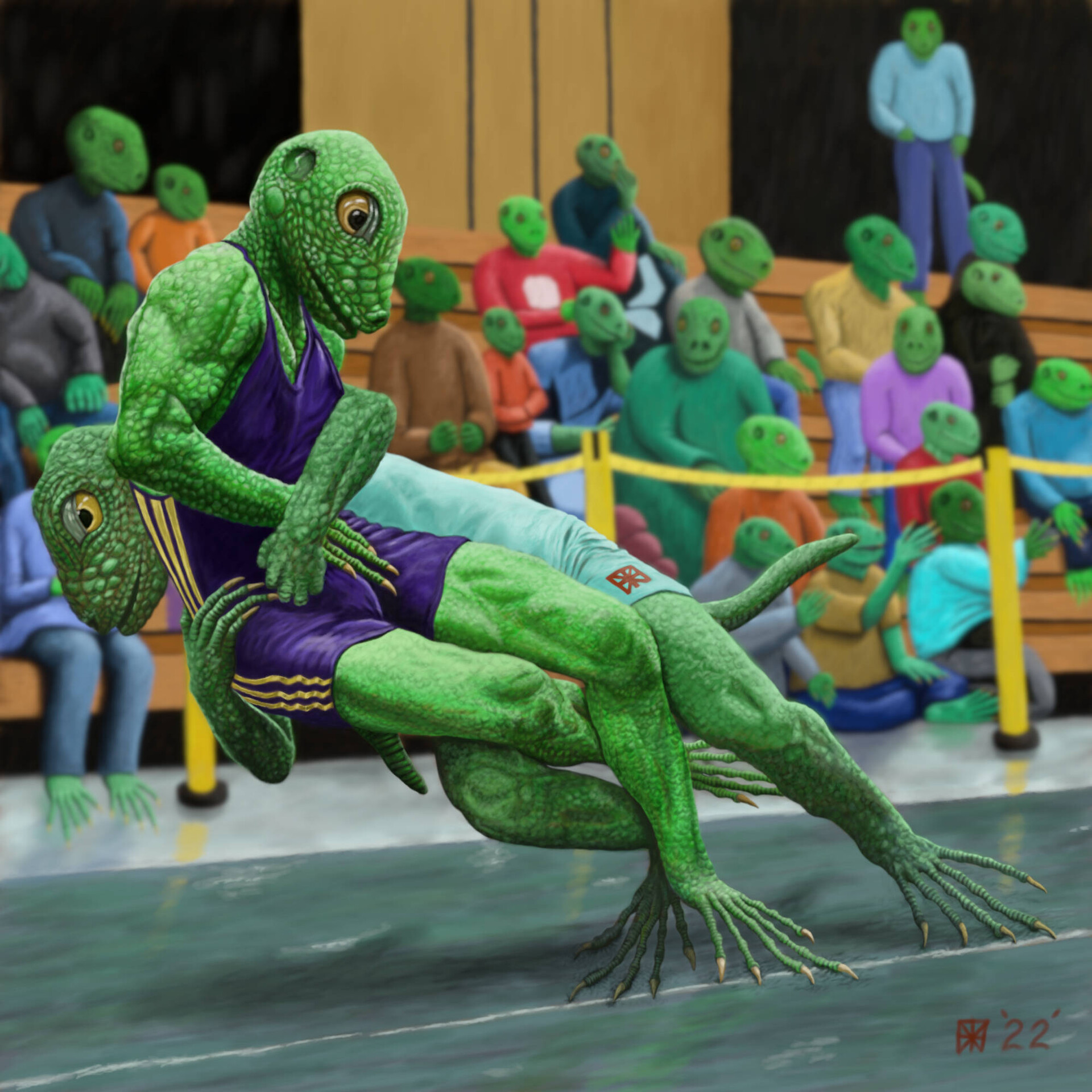 ArtStation - LIzard Warrior Wrestling Sport Fantasy Creature Art