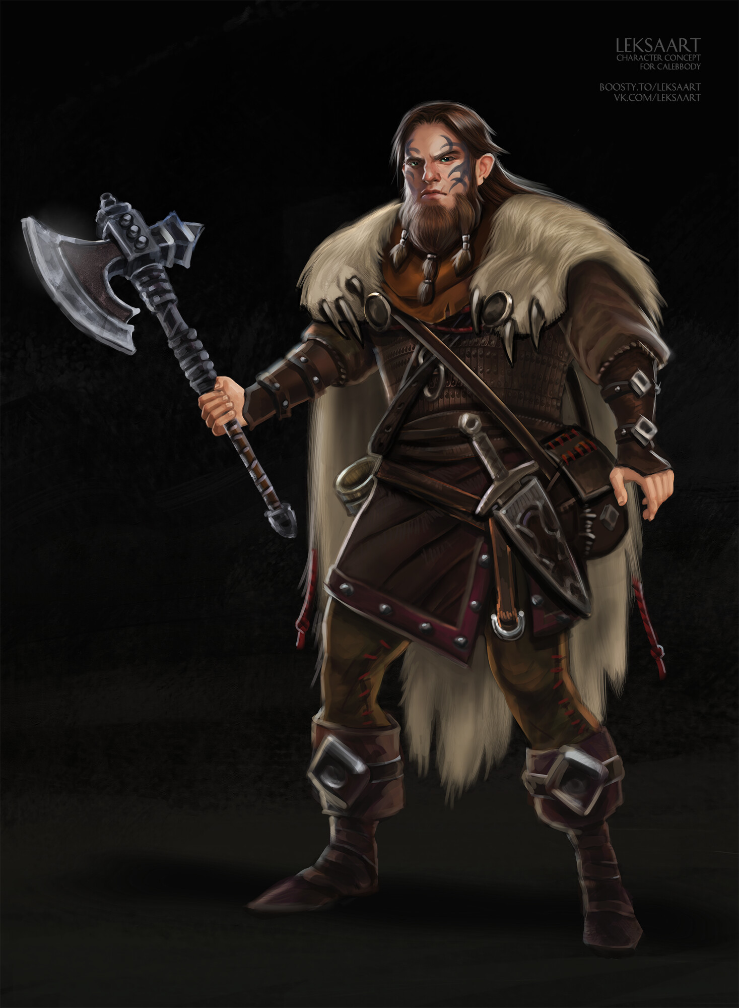 ArtStation - Barbarian male commission character fullbody portrait