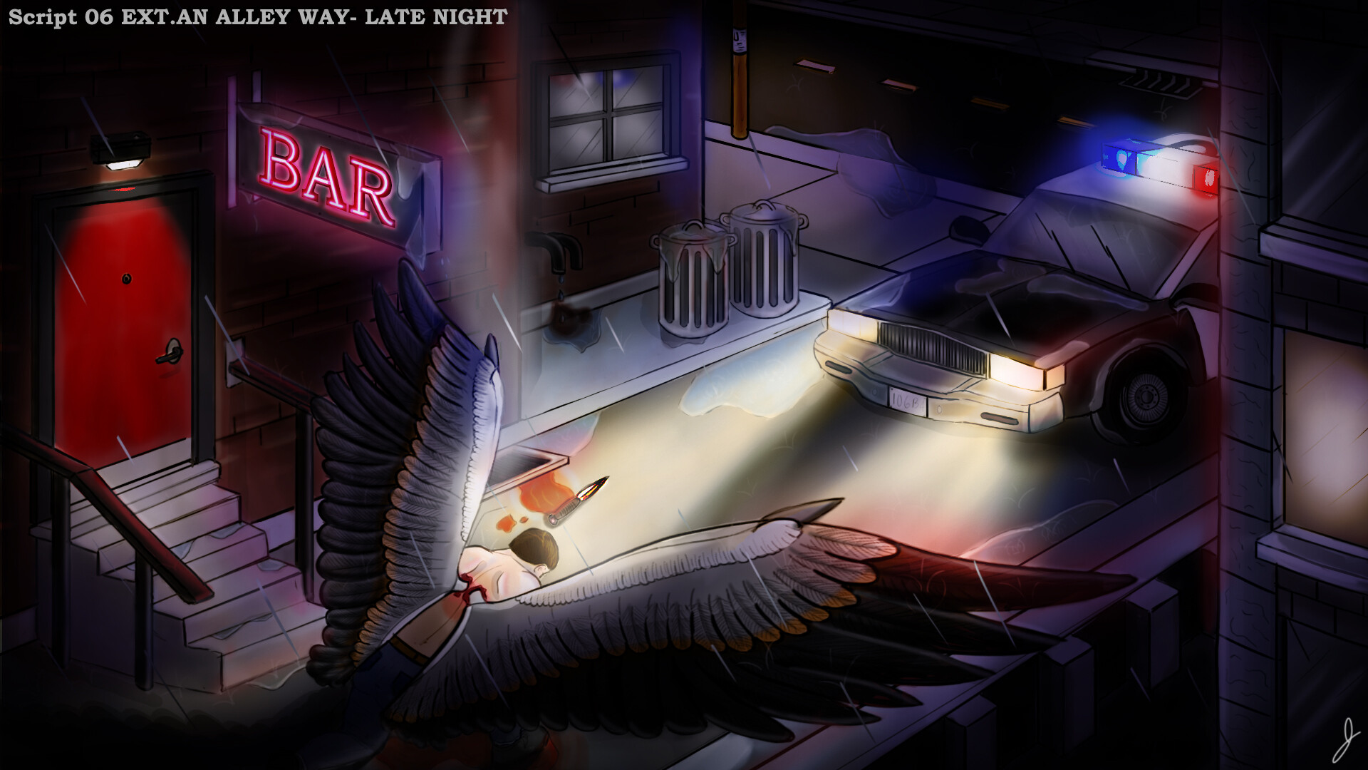 ArtStation - ALLEY WAY - LATE NIGHT