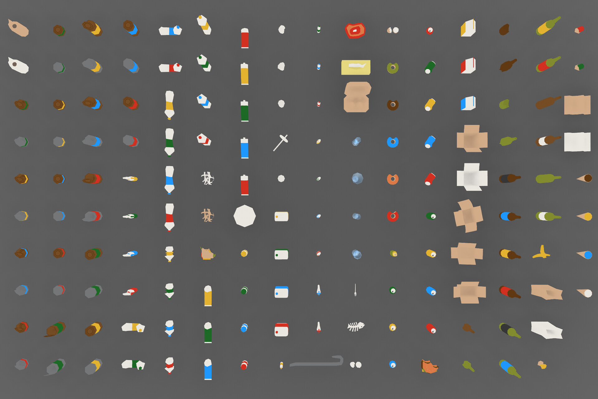 ArtStation - Low Poly Garbage Recycling Assets