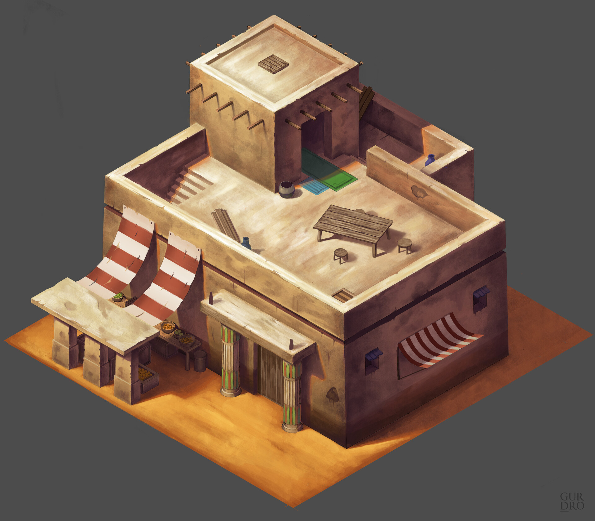 Gurdro - Ancient Egypt Buildings Concept art