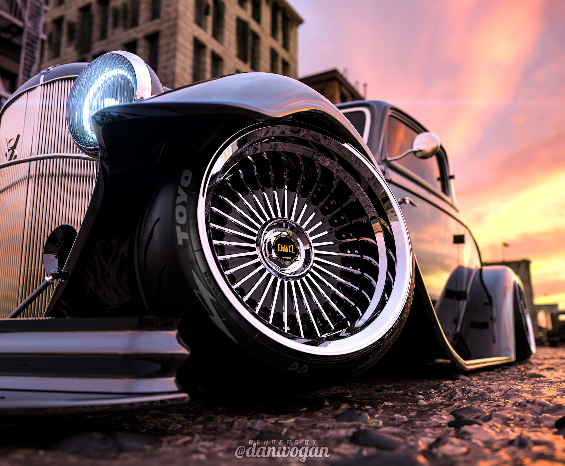 Daniel Wogan - Stanced 1932 Ford Model 18 Deuce Coupe 3D Render