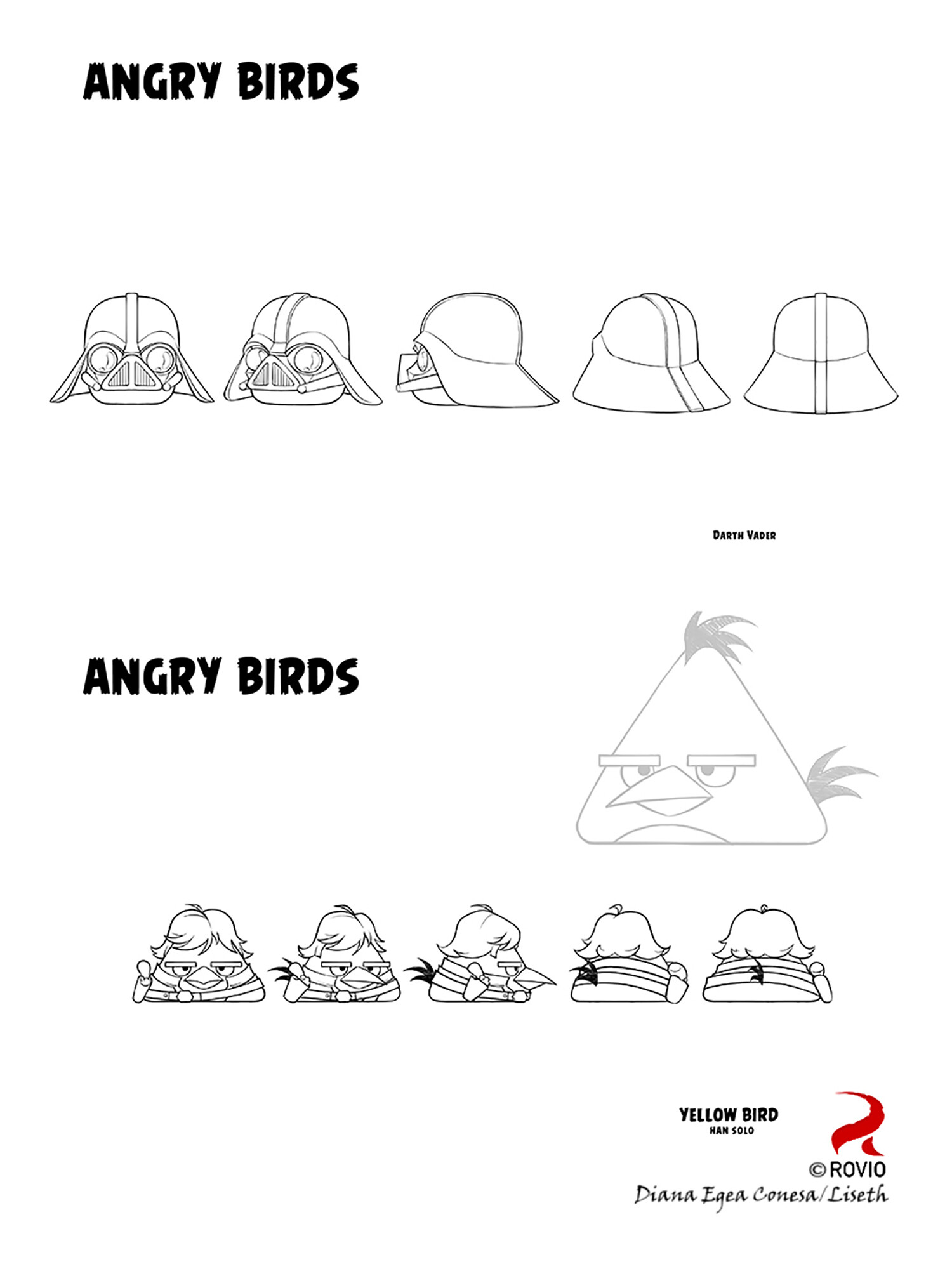 stars wars angry birds coloring pages