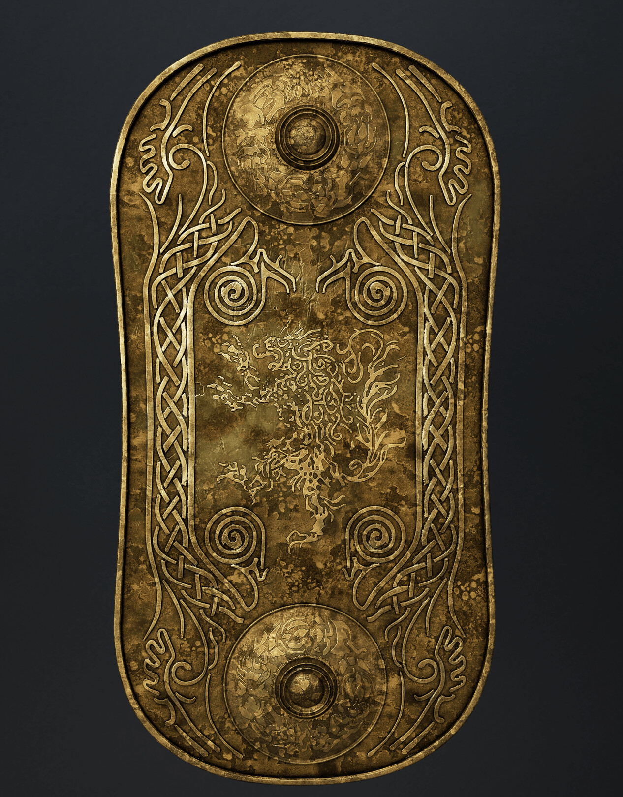 ArtStation - Golden Beast Crest Shield