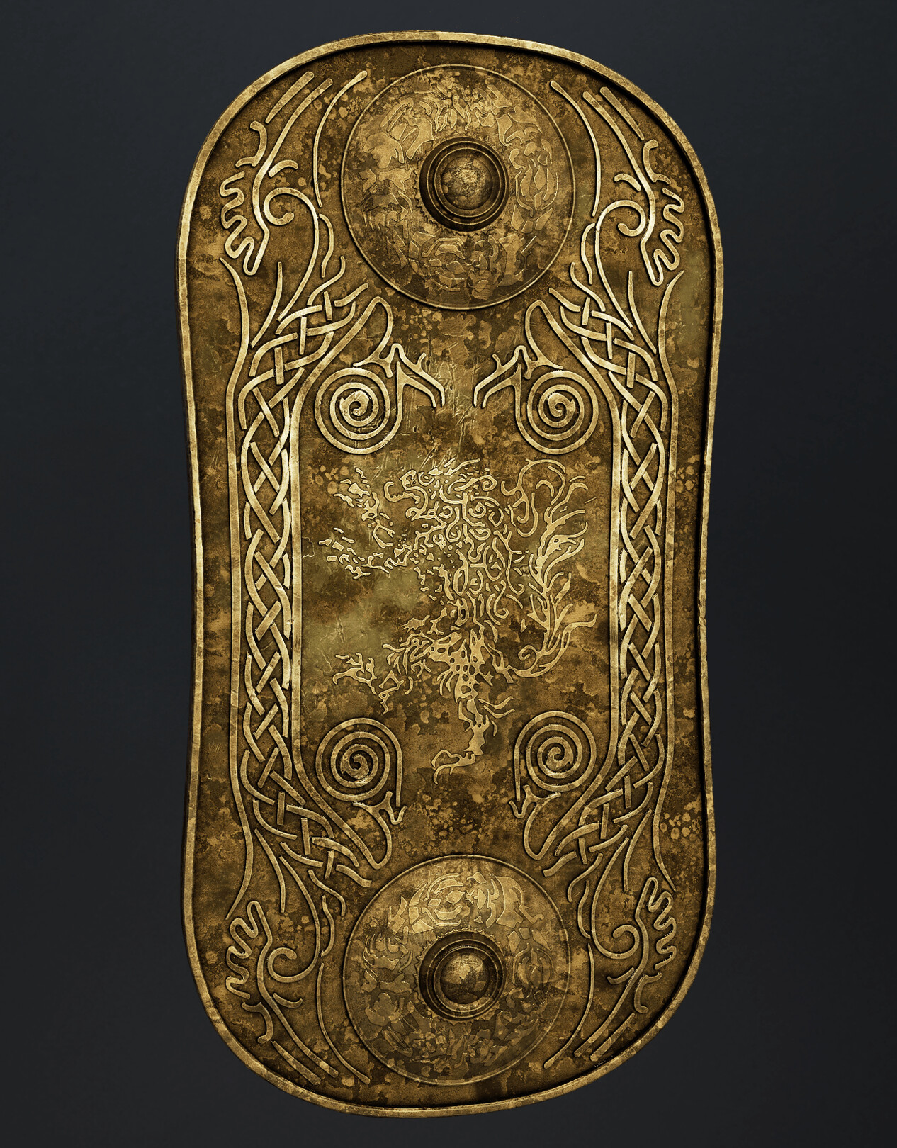 ArtStation - Golden Beast Crest Shield