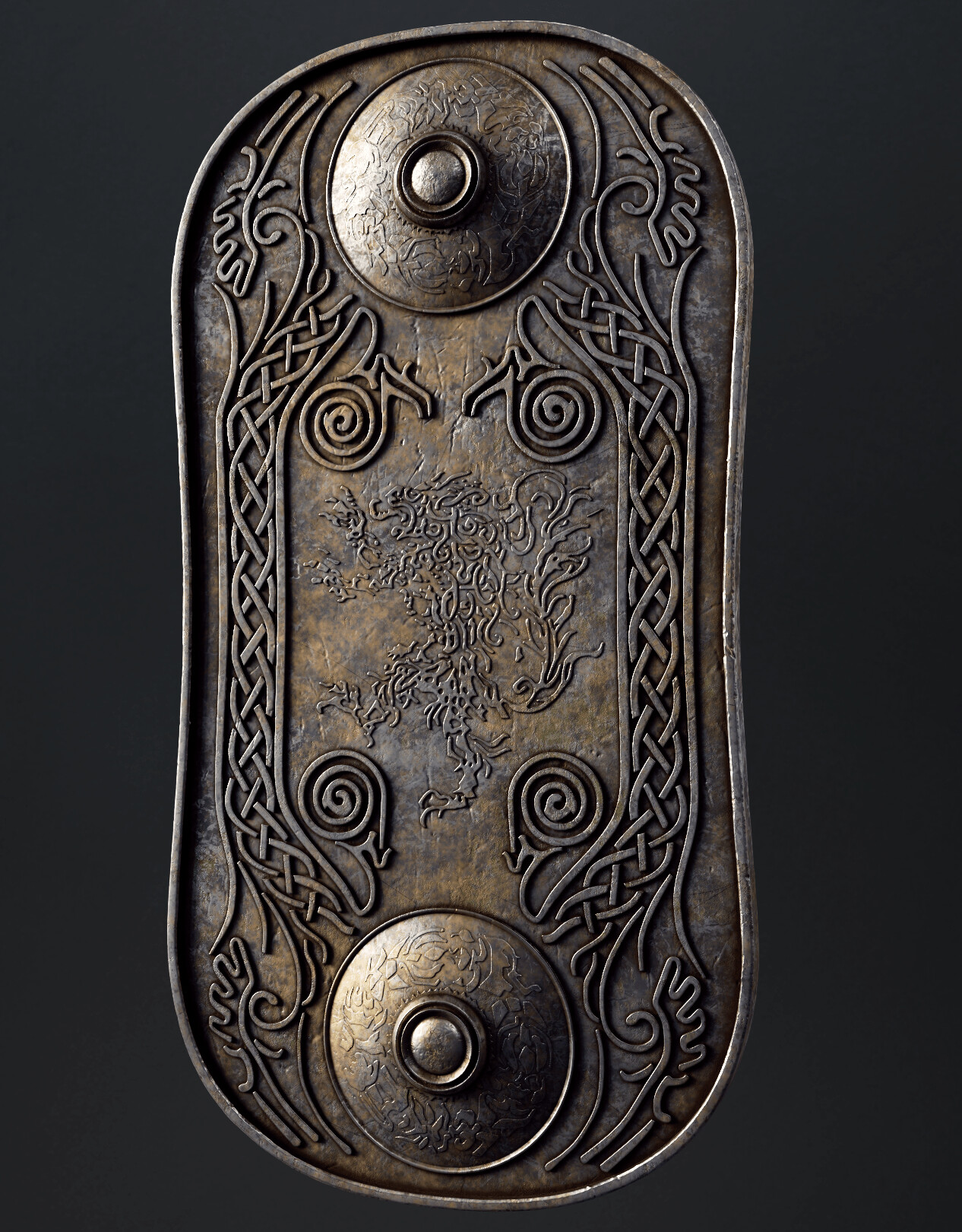 ArtStation - Golden Beast Crest Shield