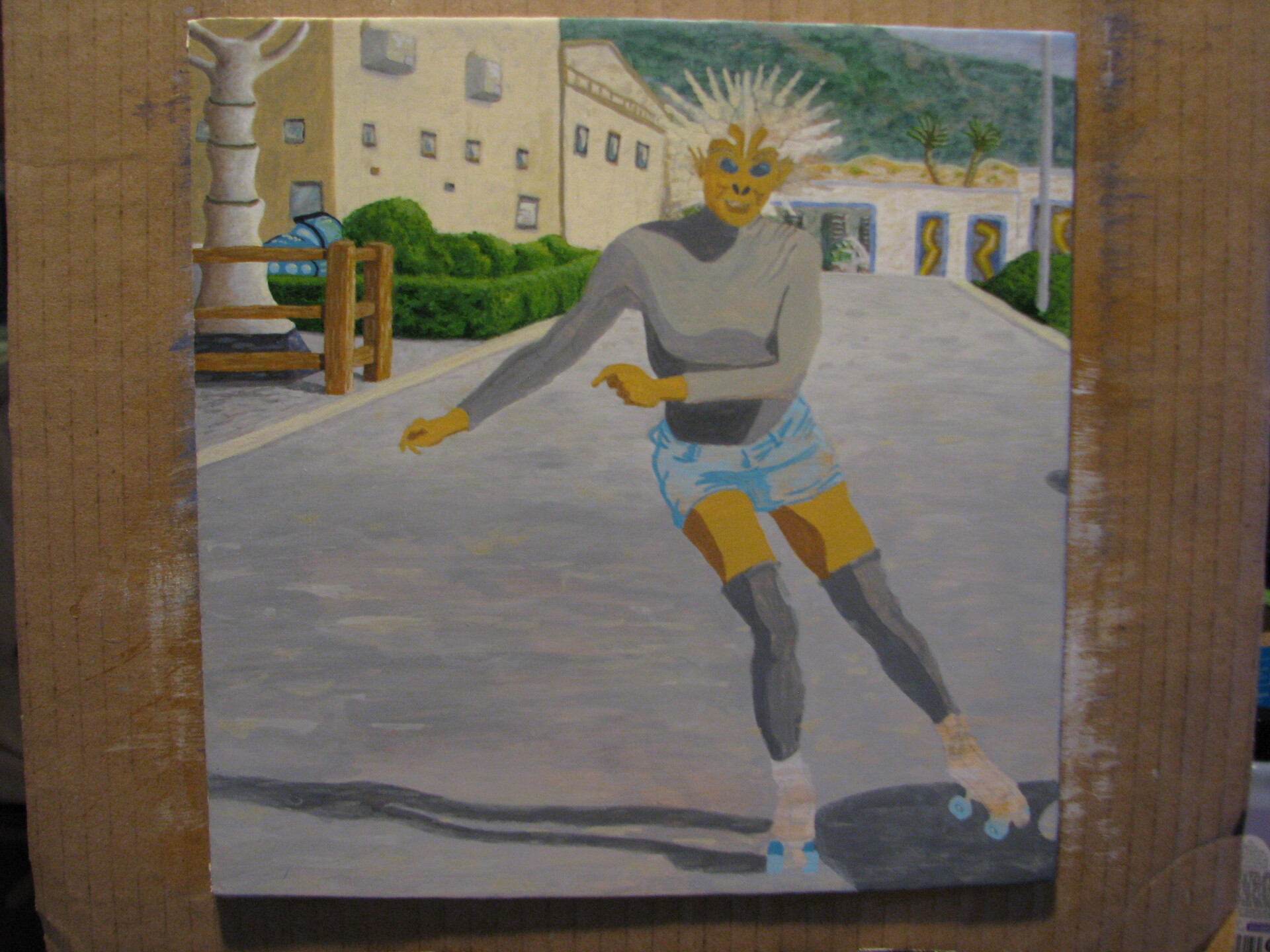 Ted Helms - Alien Roller Skating Fantasy Character Art