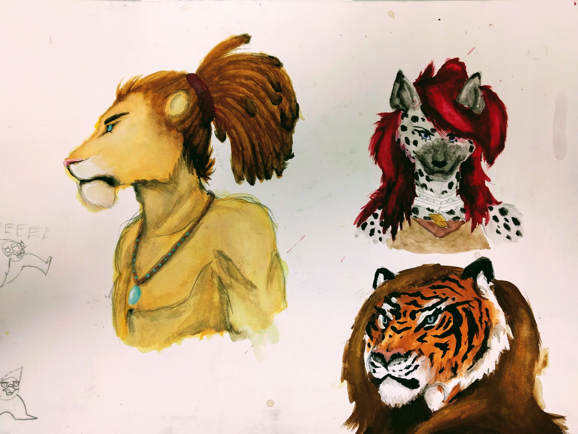 ArtStation - Beastfolk Head studies