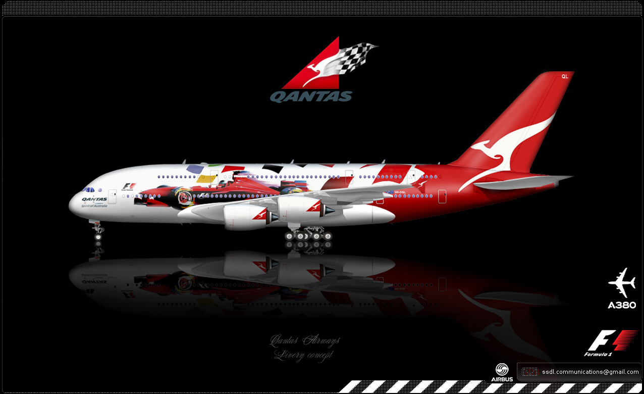 ArtStation - Qantas Airbus A380 F1 Australian Grand Prix Livery concept