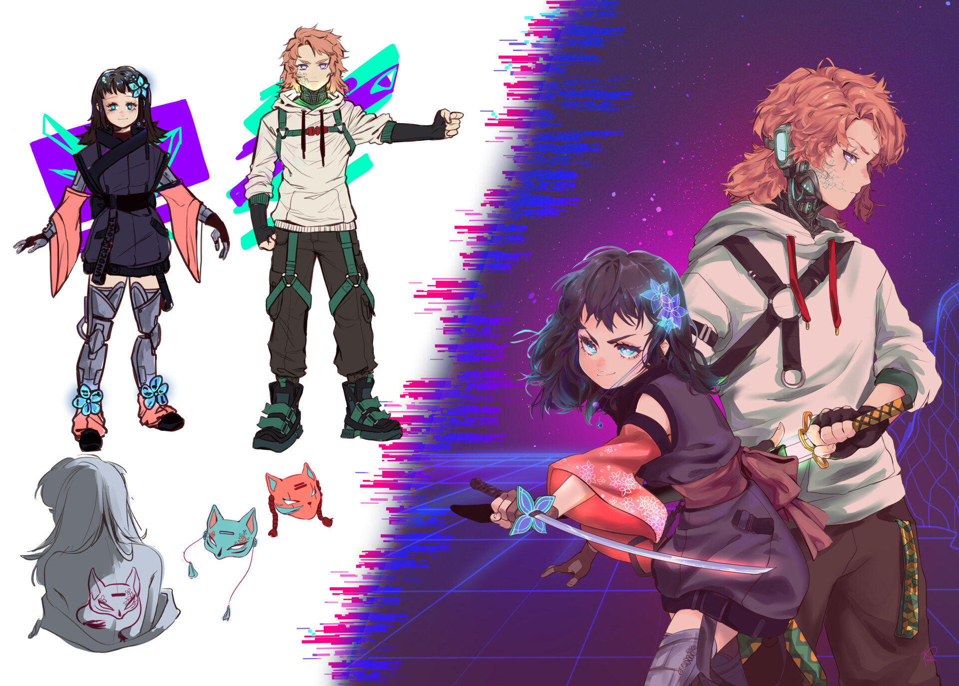 ArtStation - KNY Cyberpunk Zine Piece