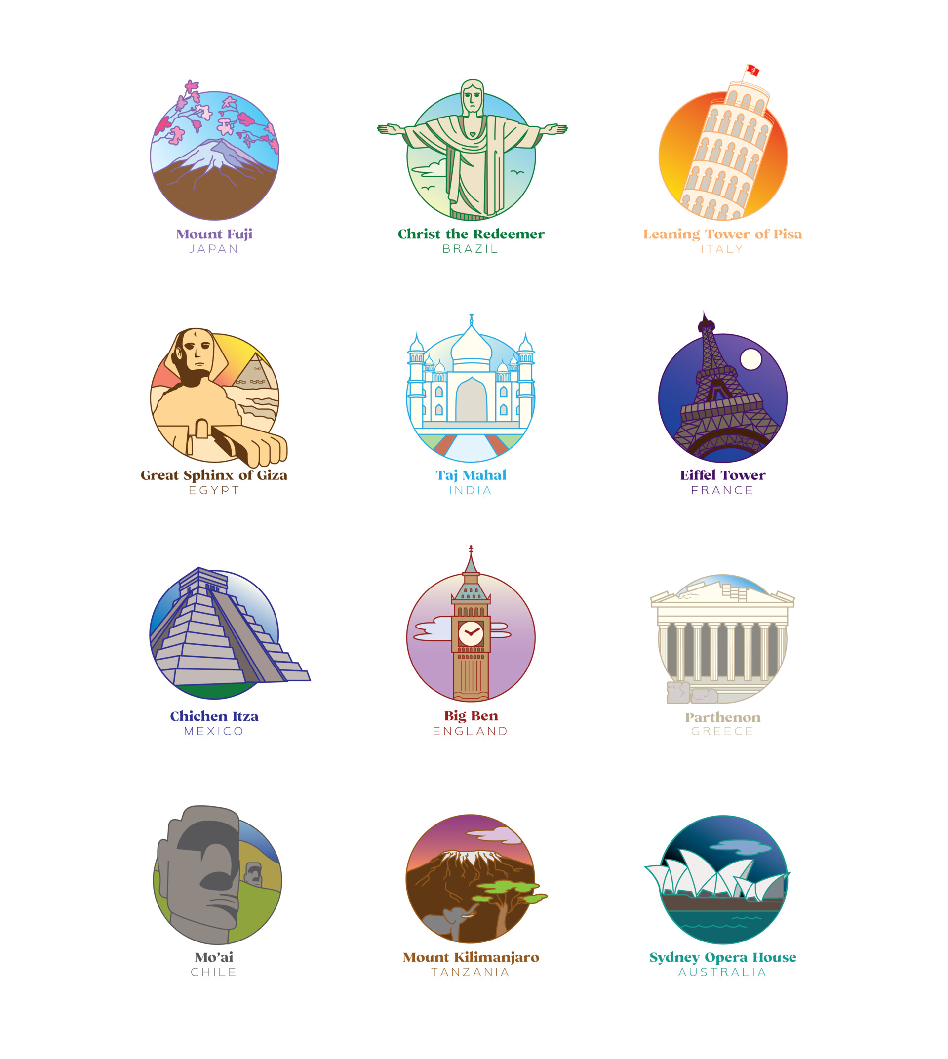 ArtStation - World Landmark Badges