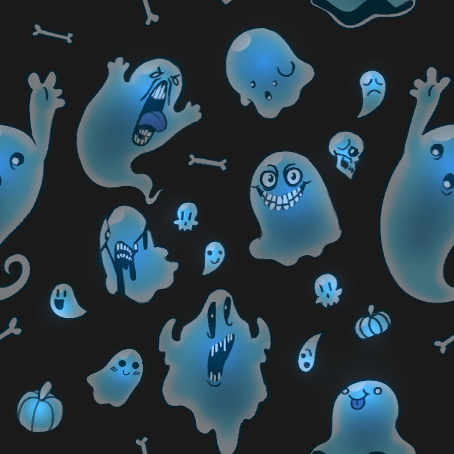 ArtStation - Ghost Tiled Wallpaper