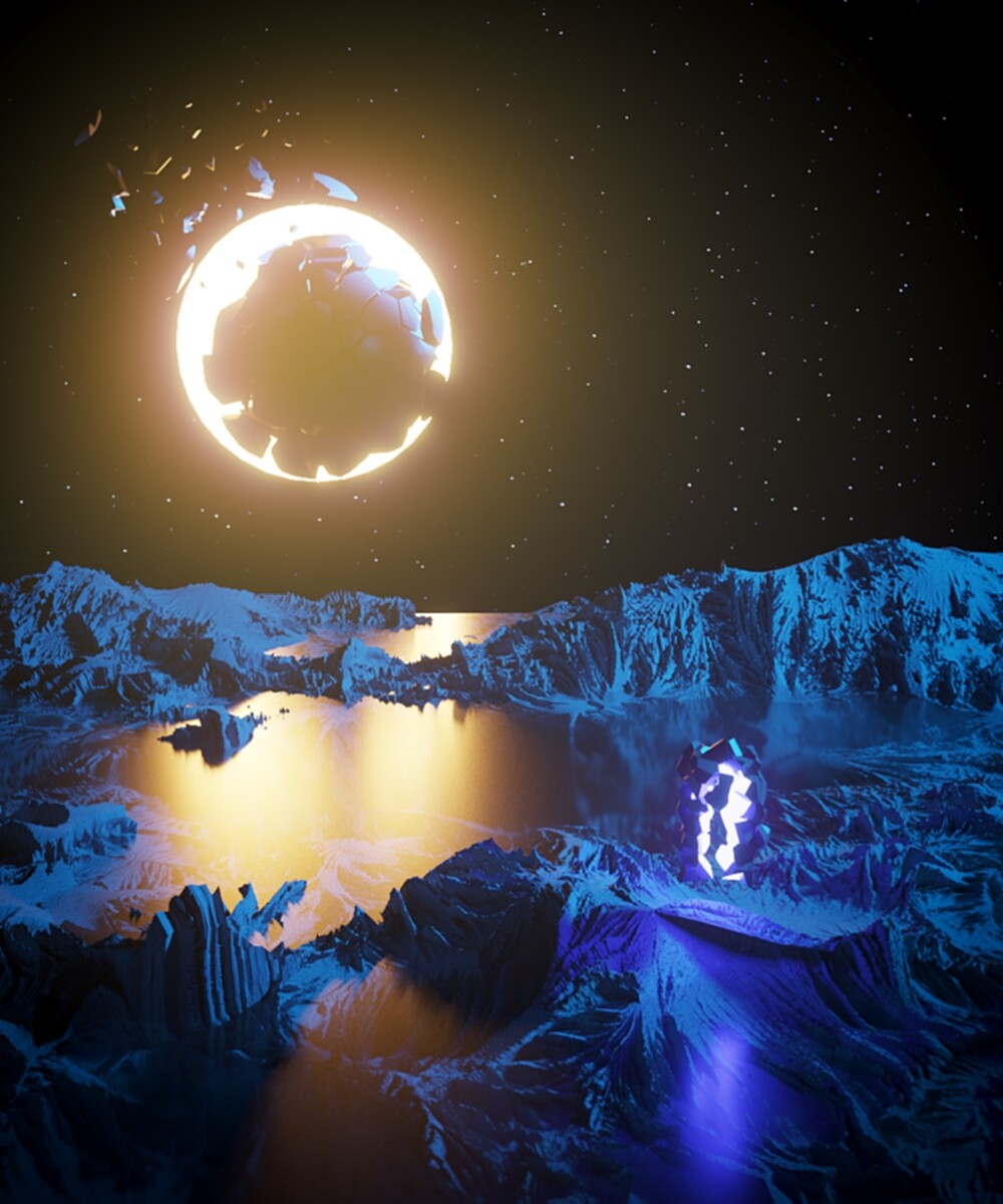 ArtStation - the destroyed planet