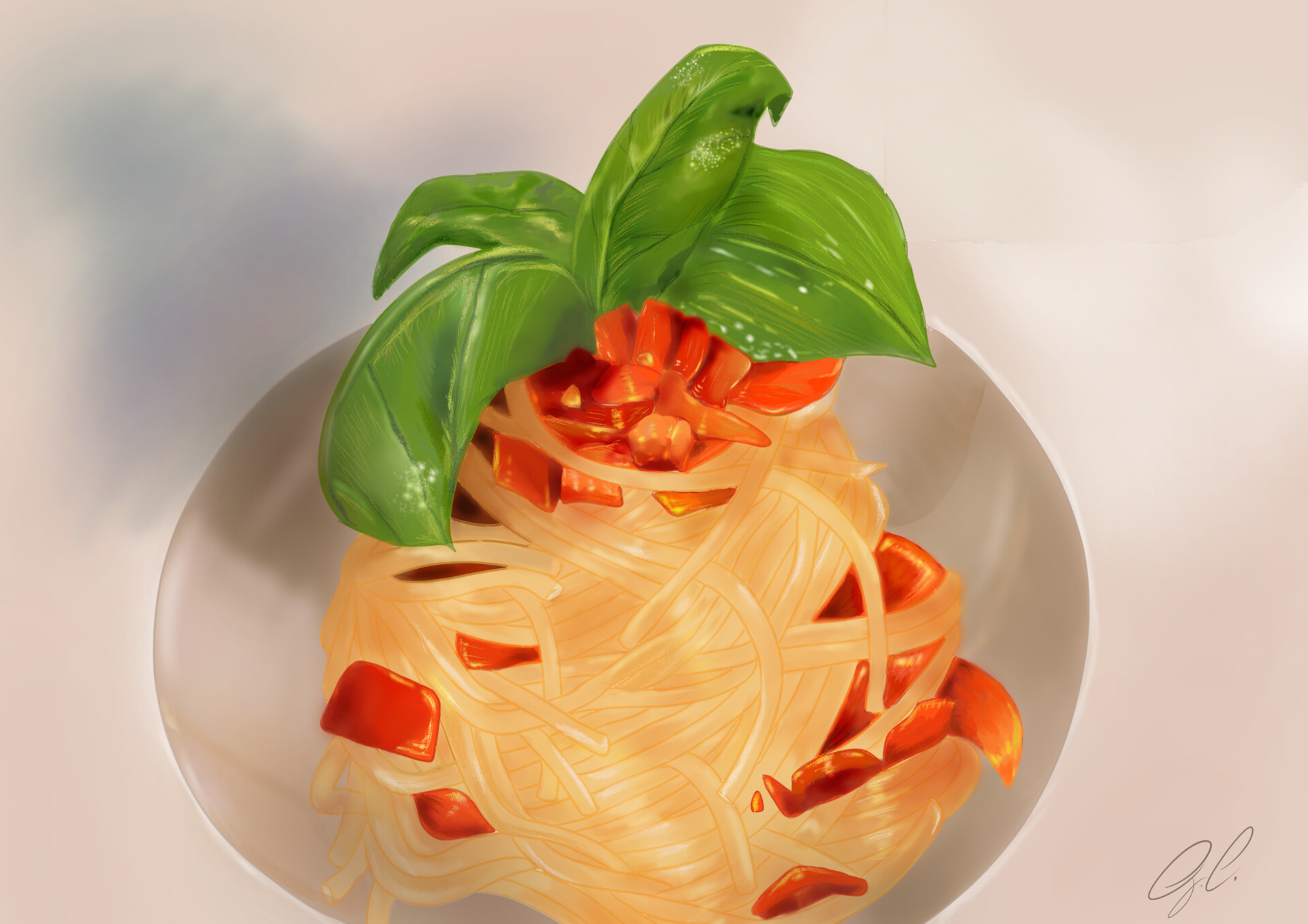 ArtStation - Pasta al pomodoro (tomato sauce pasta)