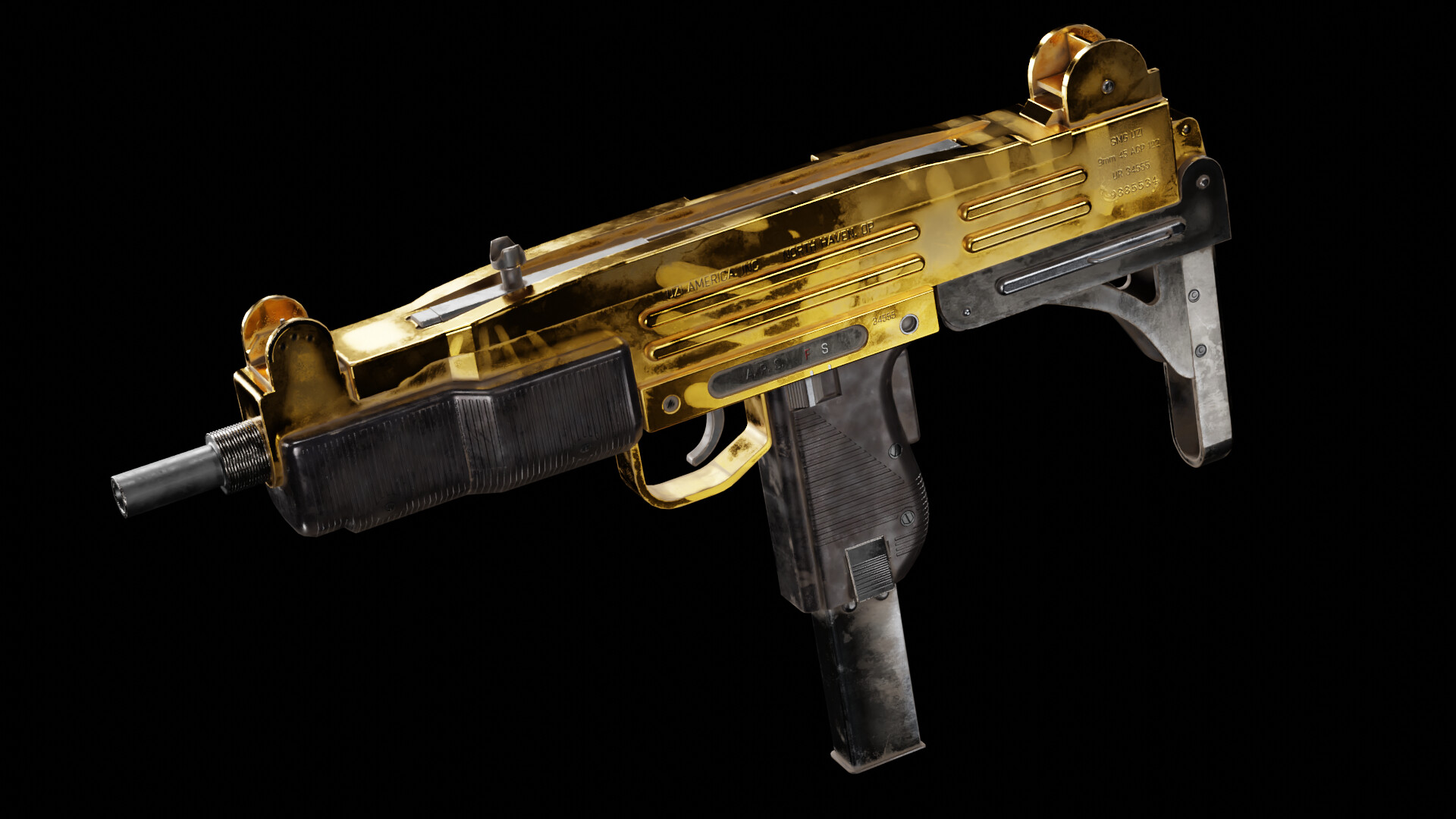 Gold Uzi Png