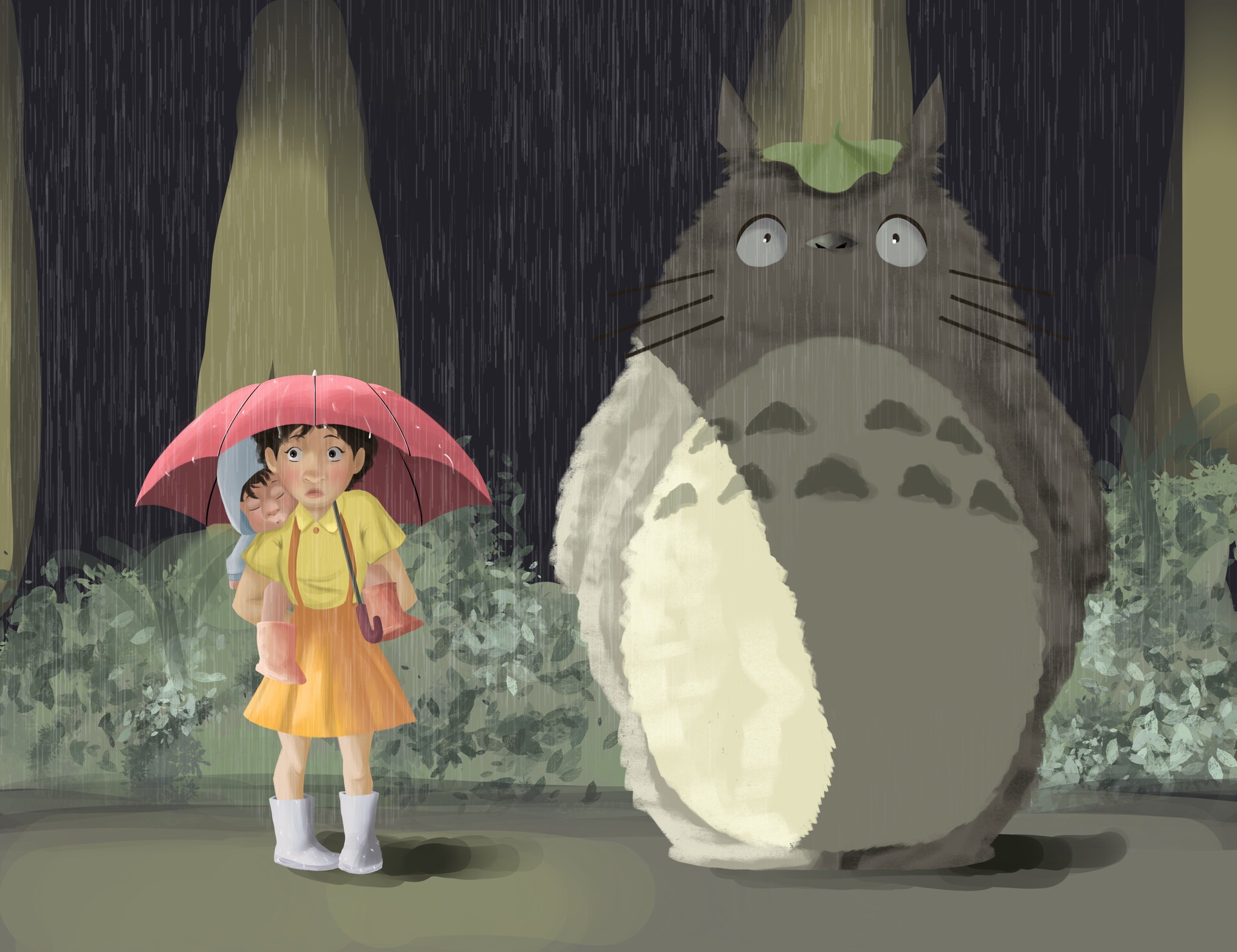ArtStation - Recreation of Frame from “My Neighbor Totoro”
