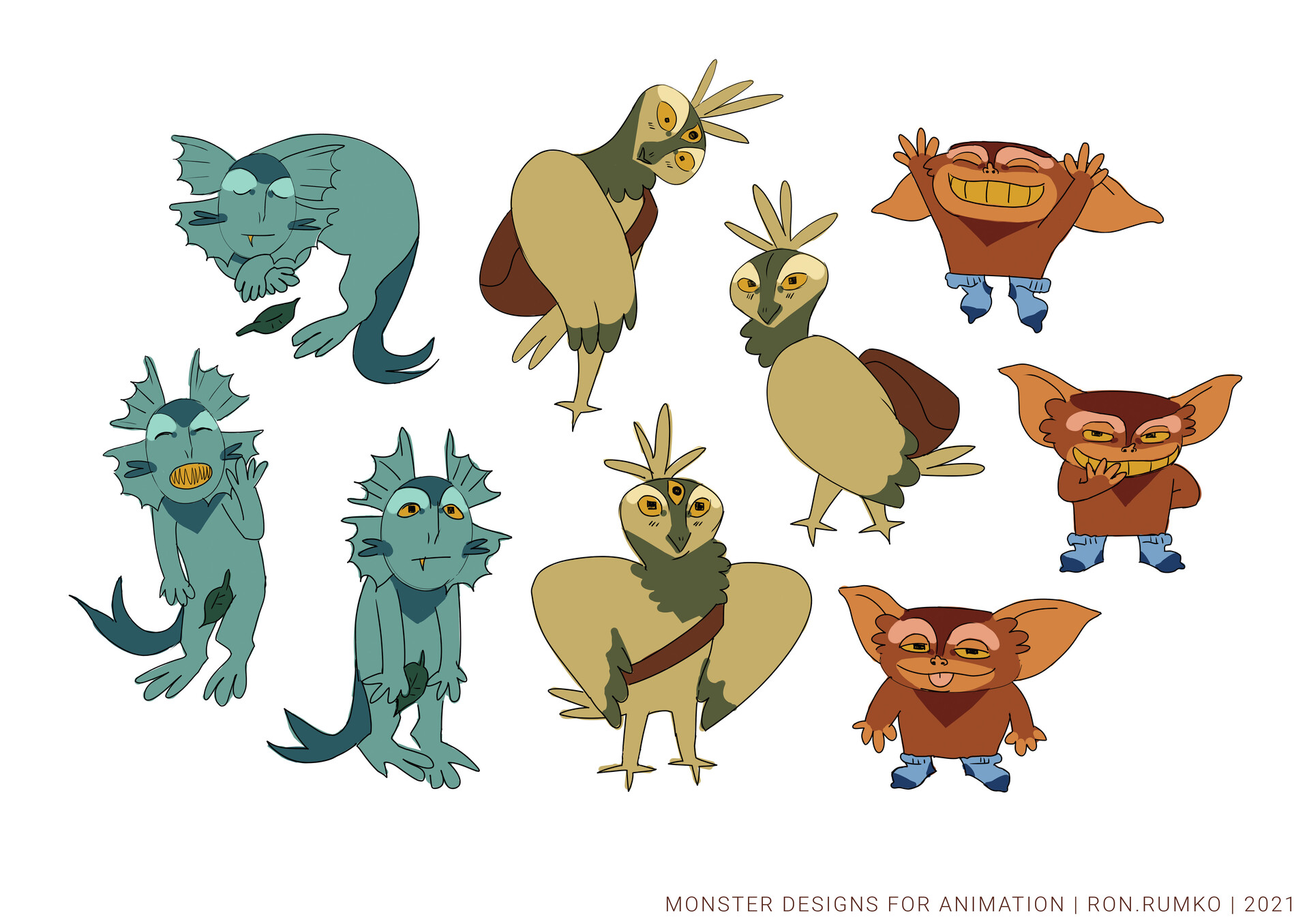 ArtStation - Monster character designs for animation