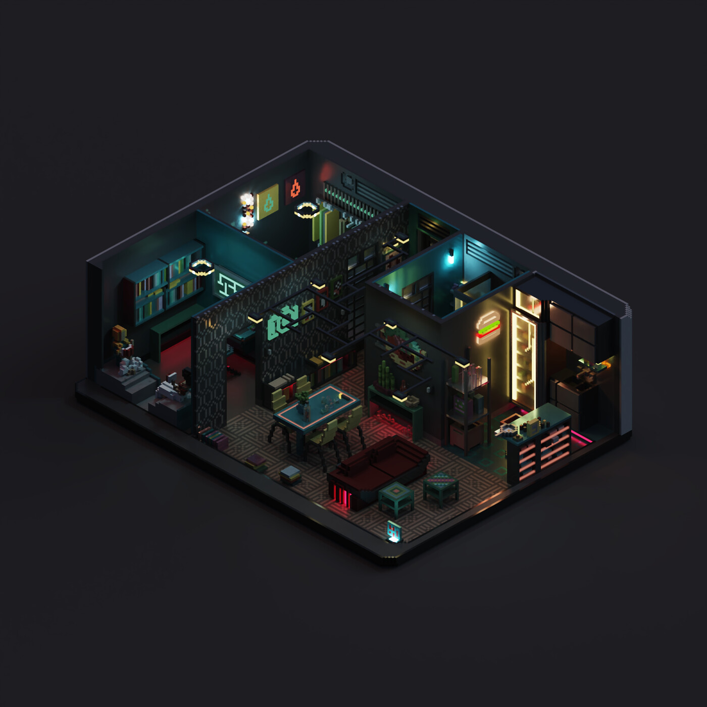 ArtStation - Fancy futuristic apartment / NeoTokyo 2121