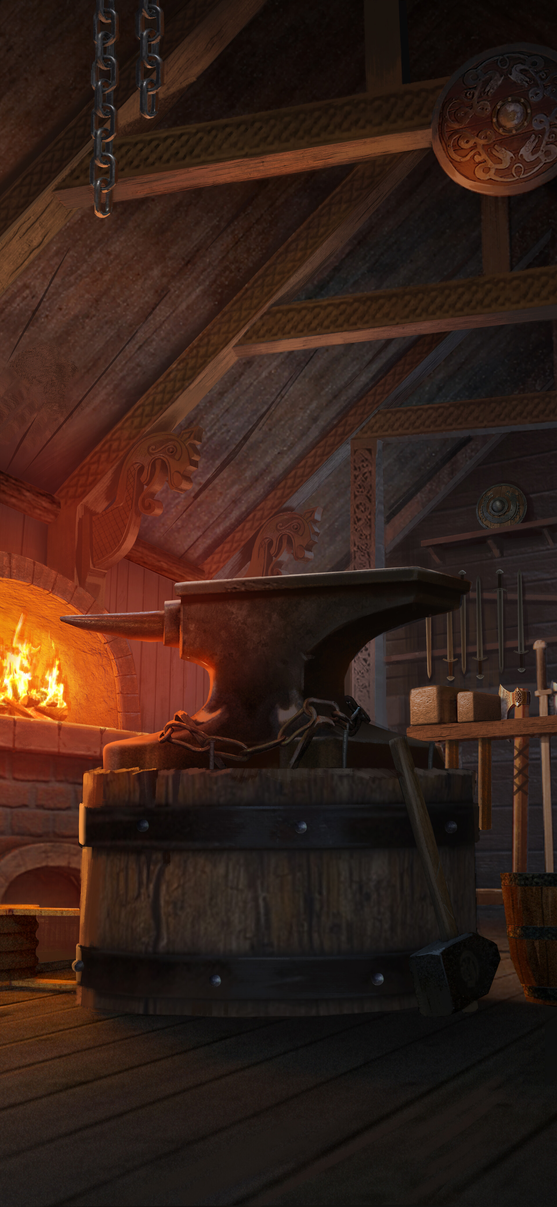 ArtStation - Viking Blacksmith shop