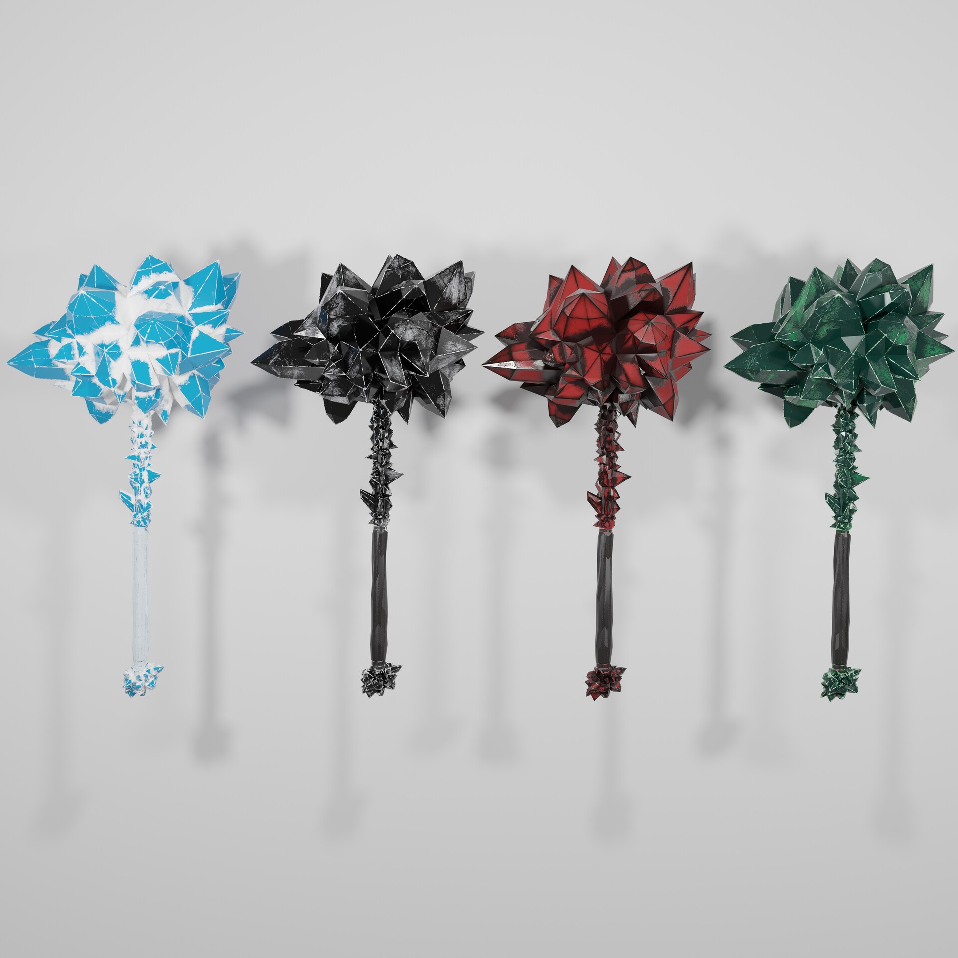 ArtStation - Crystal mace fantasy weapon