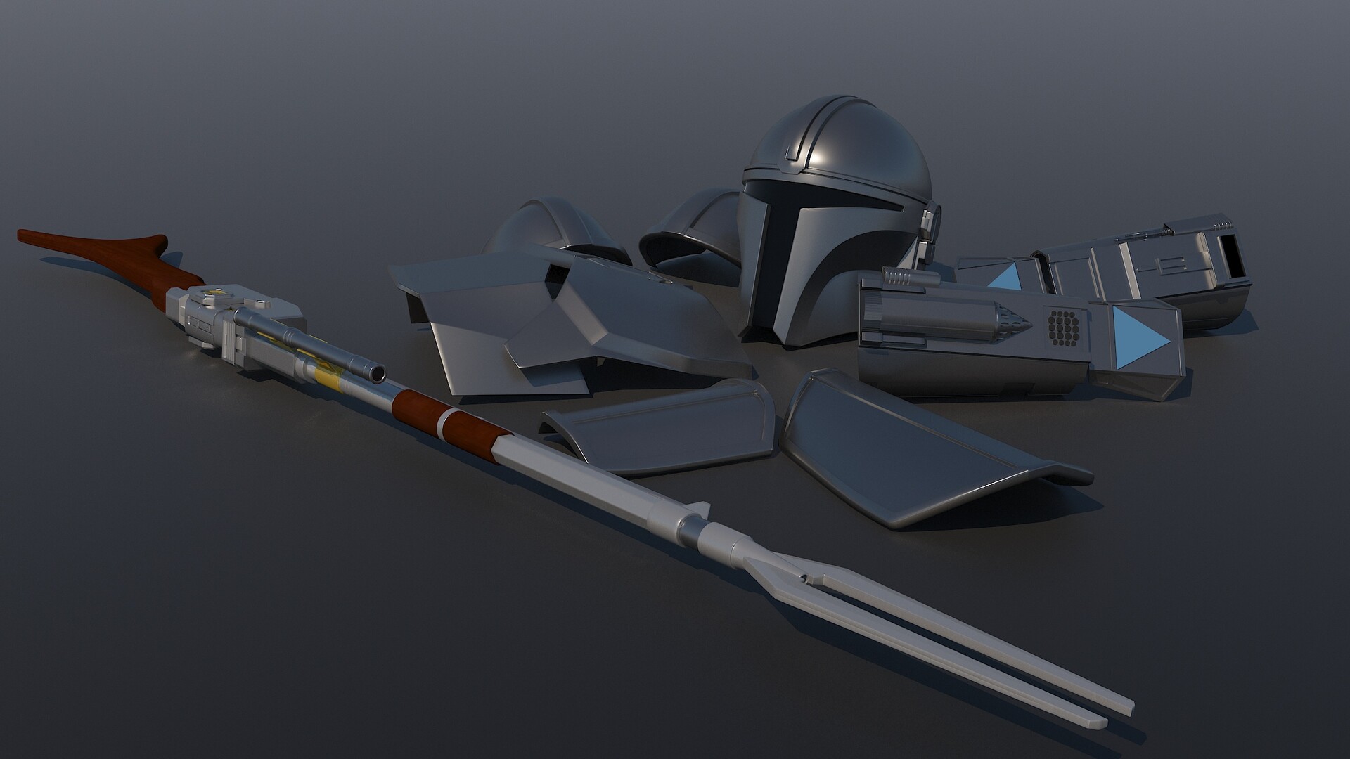 ArtStation - mando bescar armor and rifle