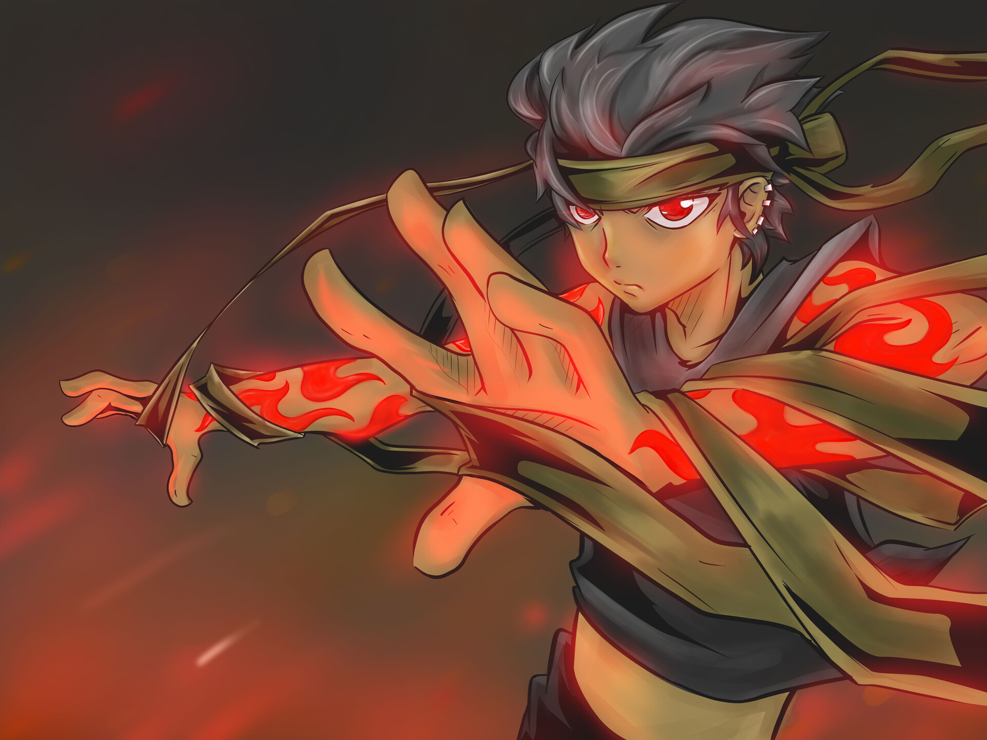 ArtStation - OC from my old traditional manga style art.. REDRAW